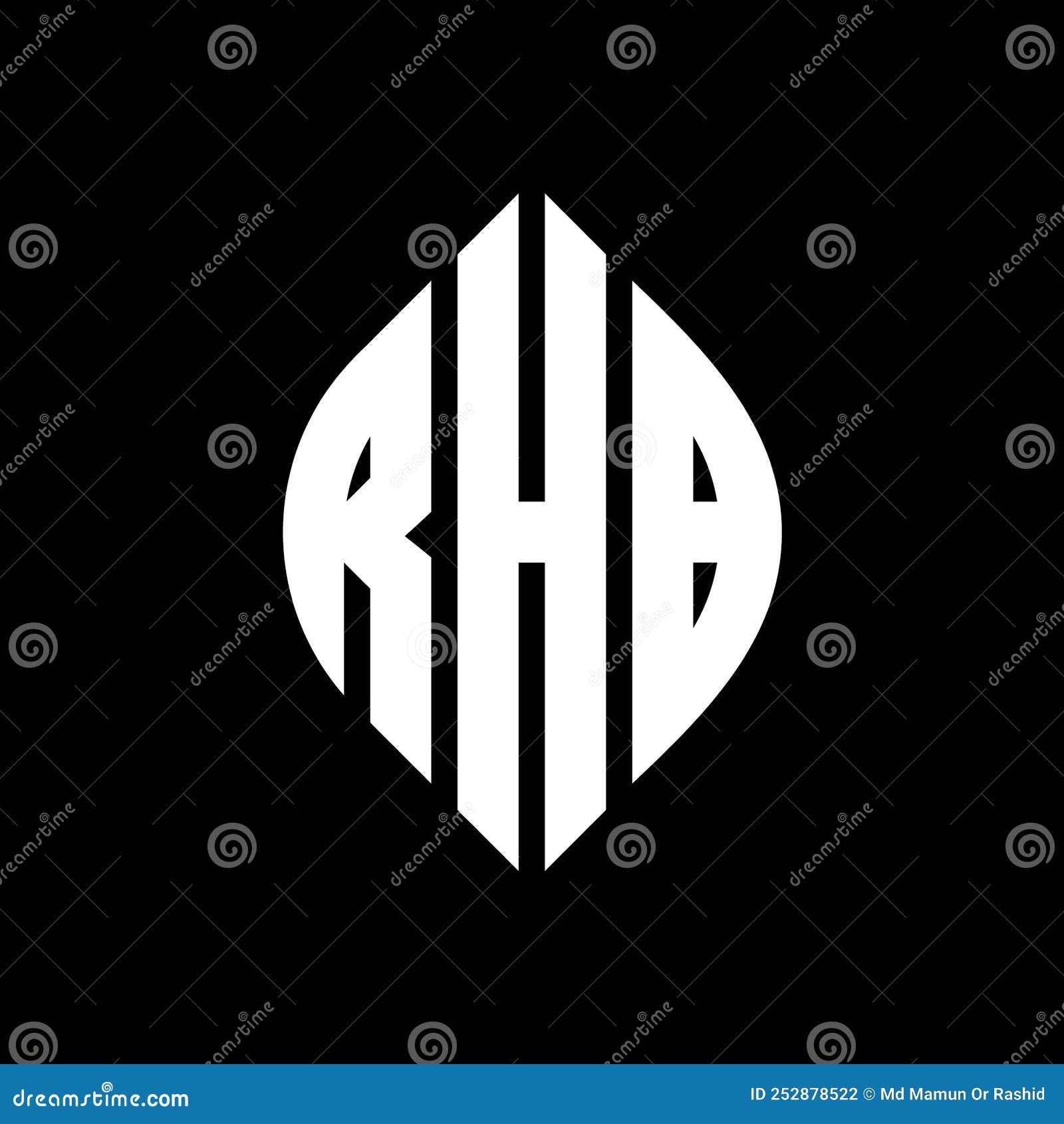RHB Circle Letter Logo Design with Circle and Ellipse Shape. RHB ...