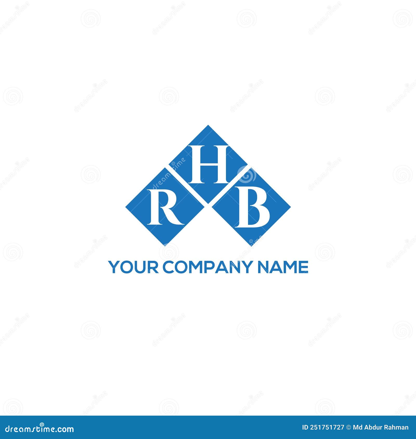RHB Letter Logo Design on WHITE Background. RHB Creative Initials ...