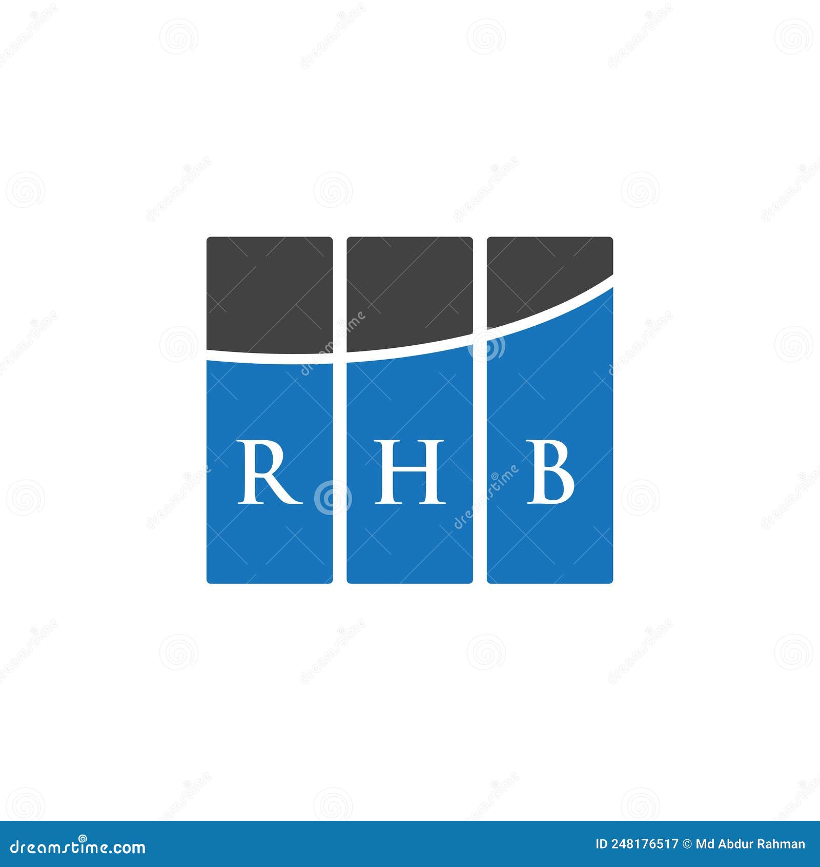 RHB Letter Logo Design on WHITE Background. RHB Creative Initials ...