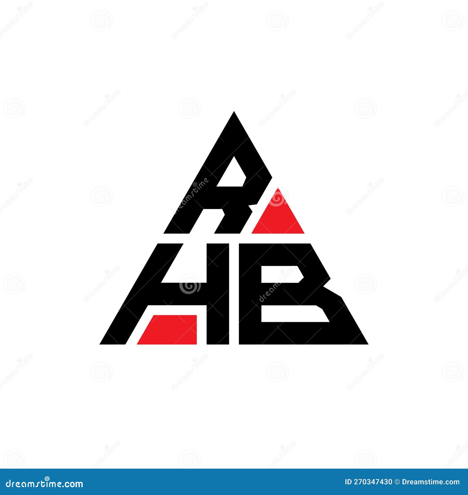 RHB Triangle Letter Logo Design with Triangle Shape. RHB Triangle Logo ...