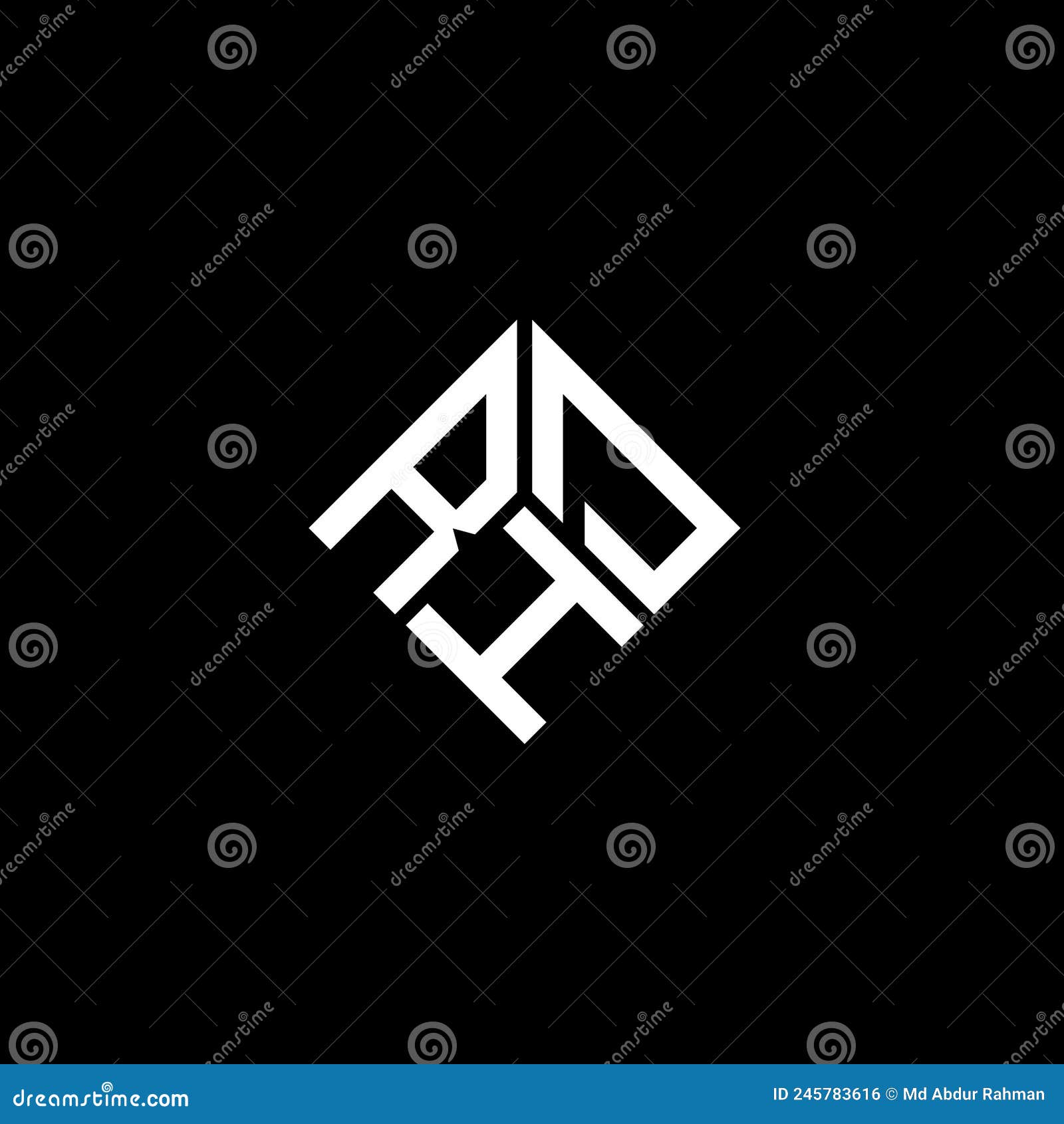 RHD Letter Logo Design on Black Background. RHD Creative Initials ...