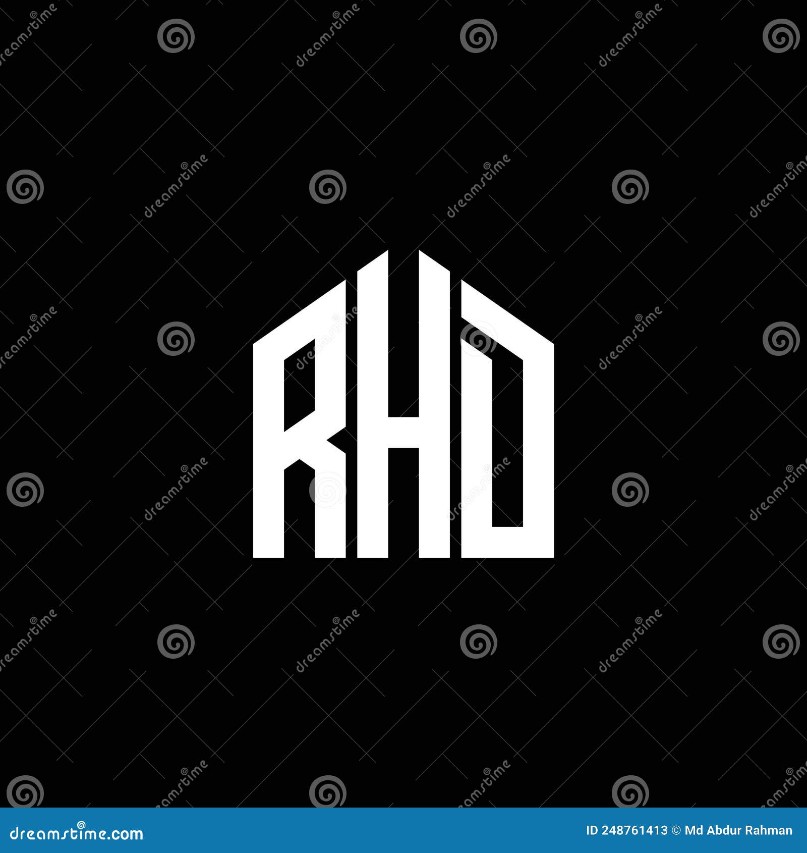 RHD Letter Logo Design On BLACK Background. RHD Creative Initials ...