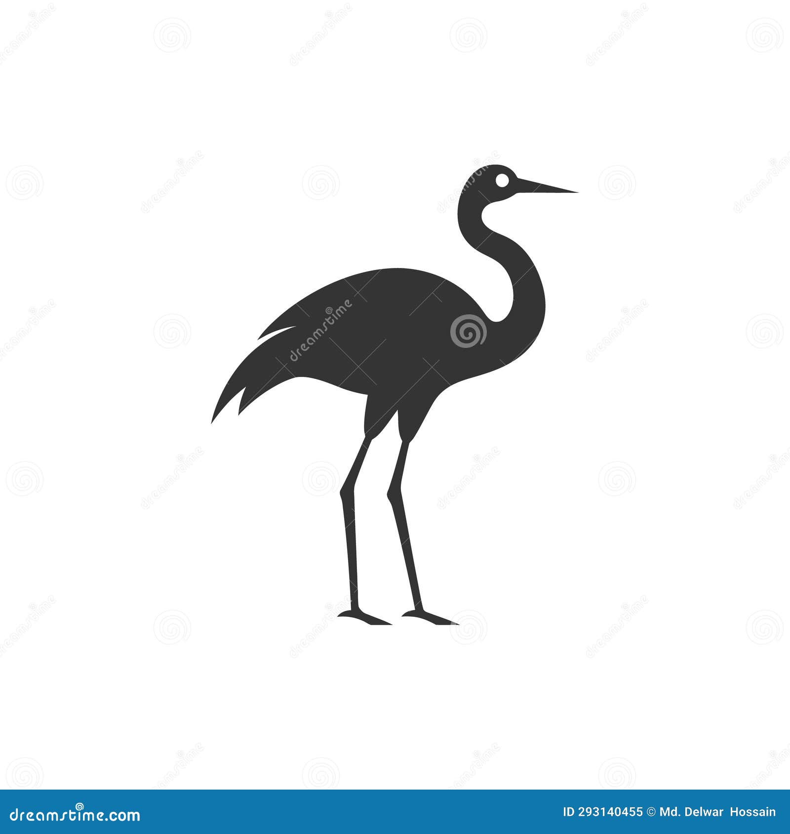 Rhea bird icon stock vector. Illustration of line, flightless - 293140455