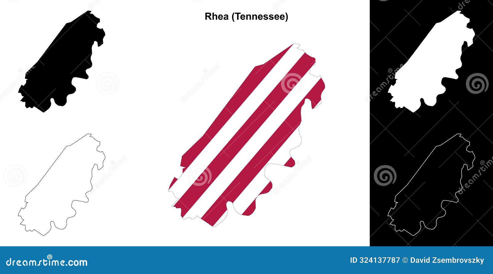 Map Of Rhea County In Tennessee State On White Background. Single ...