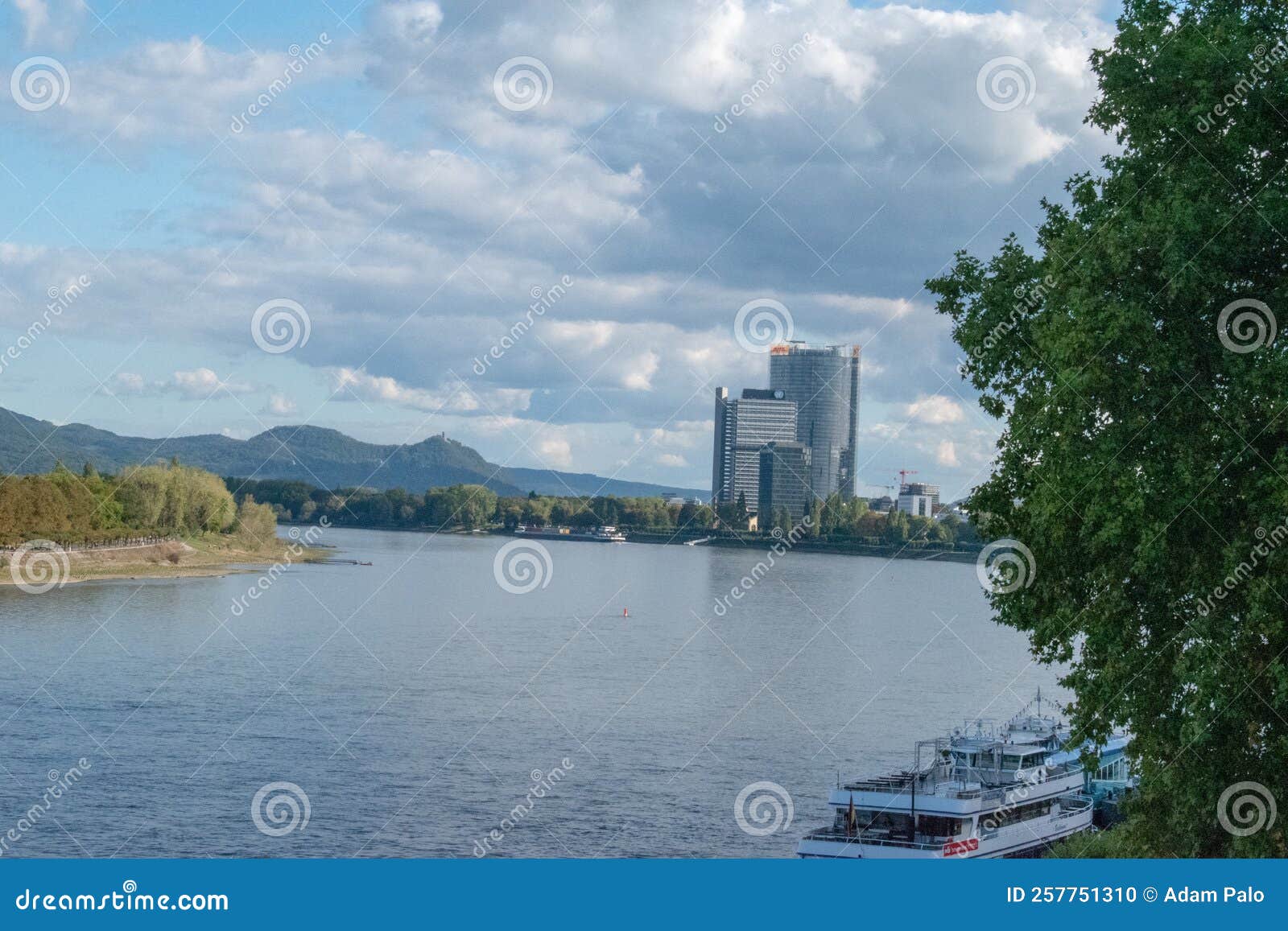Rhein River in Bonn Germany Stock Photo - Image of monument, street ...