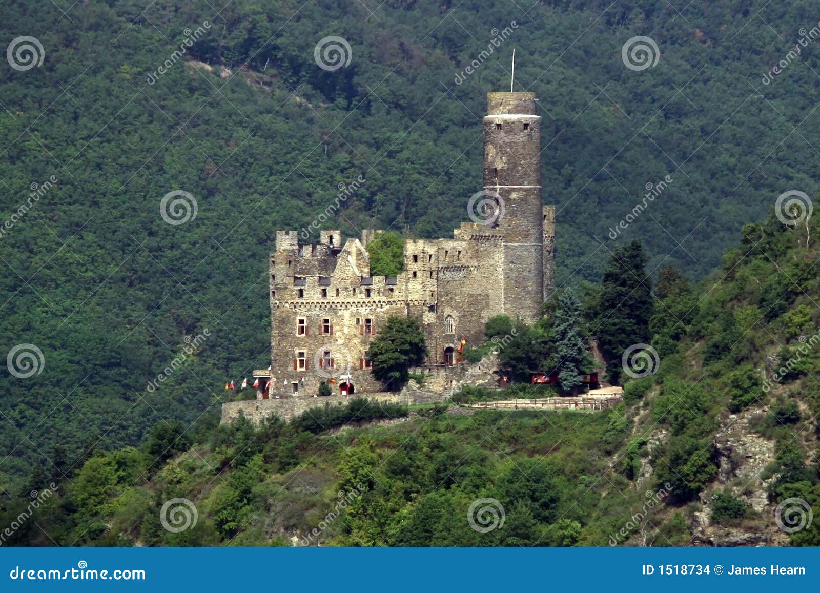 Rhein-Tal-Schloss stockfoto. Bild von ruine, berg, deutschland - 1518734