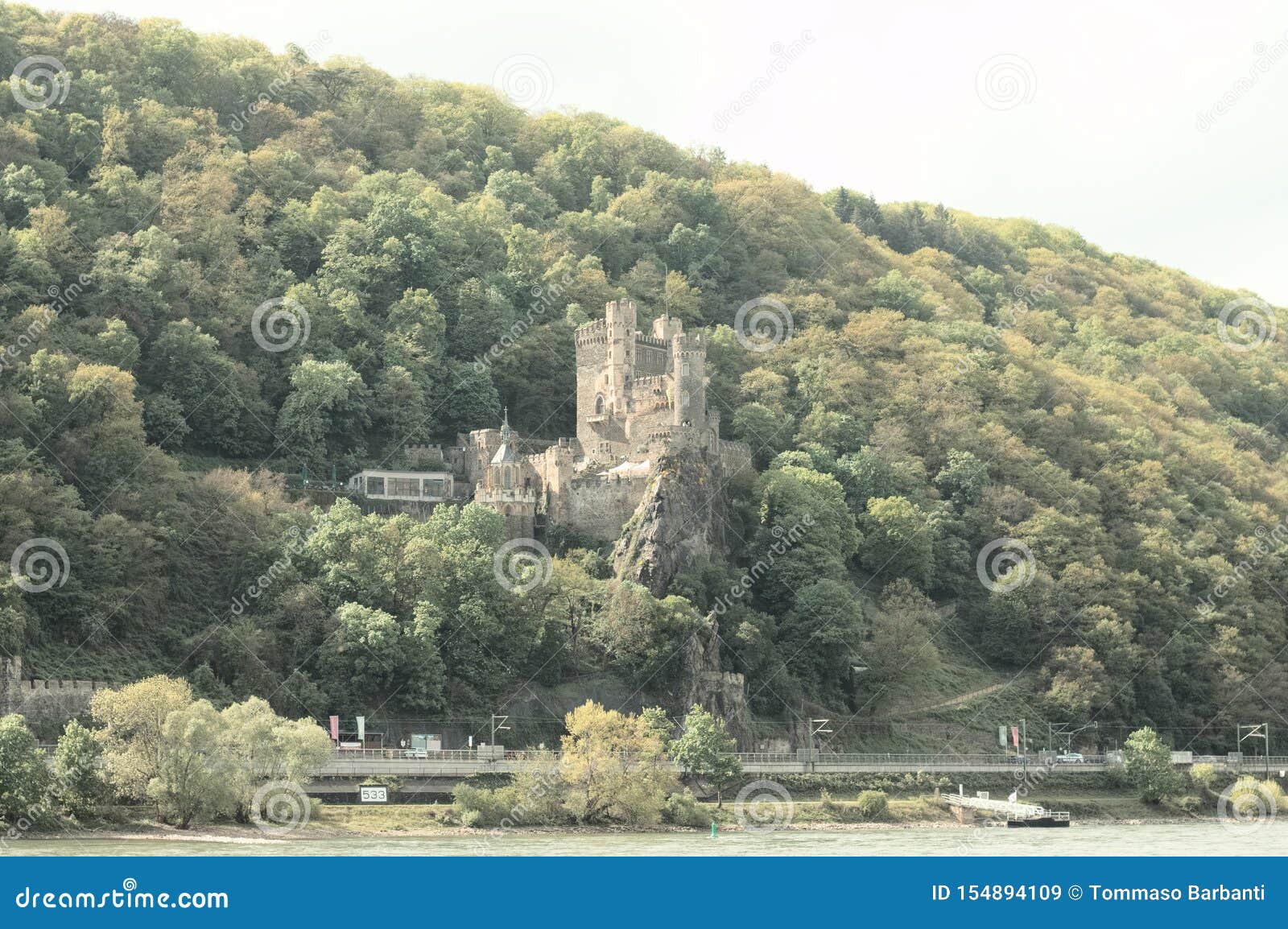 Rheinstein Castle, Germany: View of the Castle in the Hill Over the ...