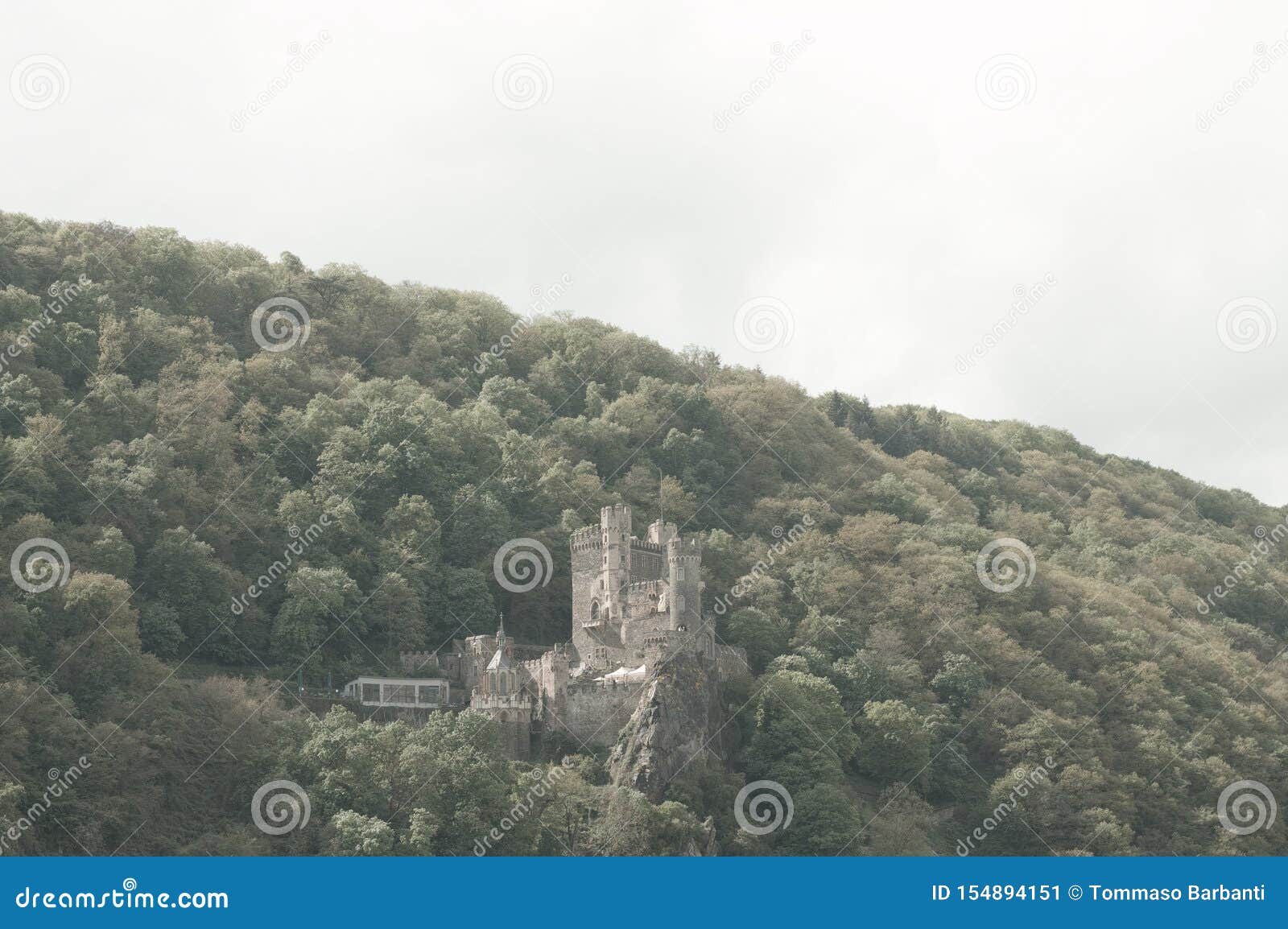 Rheinstein Castle, Germany: View of the Castle in the Hill Over the ...