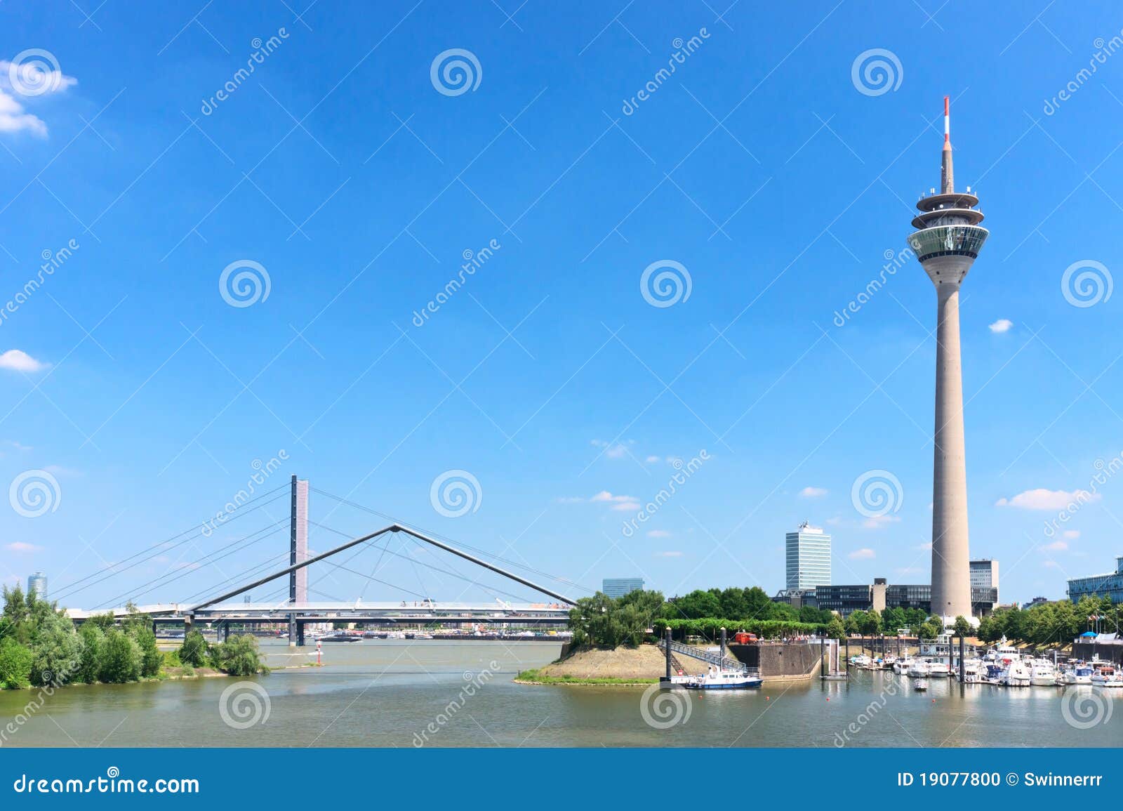 Rheinturm tower Dusseldorf stock photo. Image of europe - 19077800