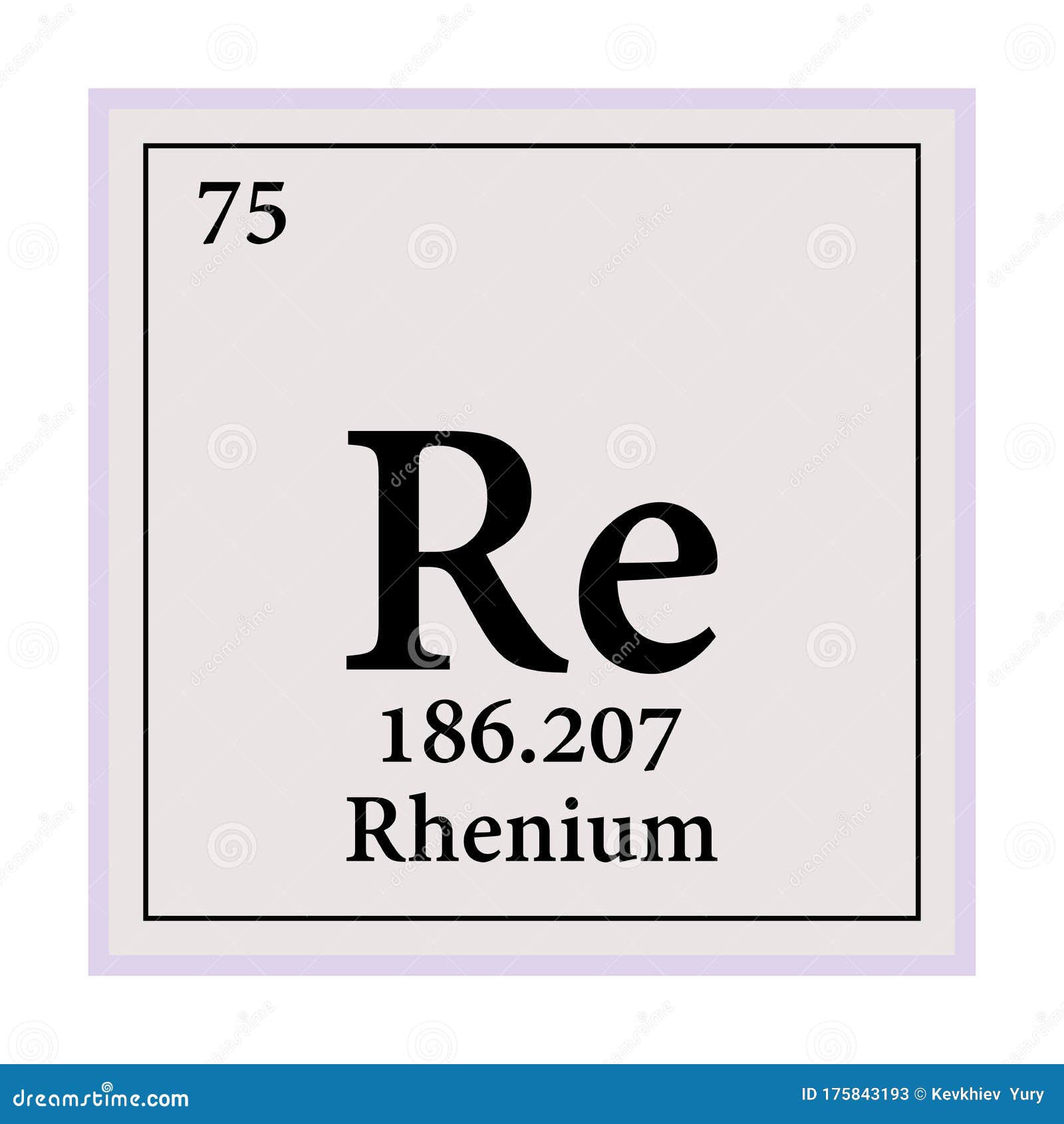 Rhenium On Periodic Table Of Elements, Transition Metal With Symbol Re ...