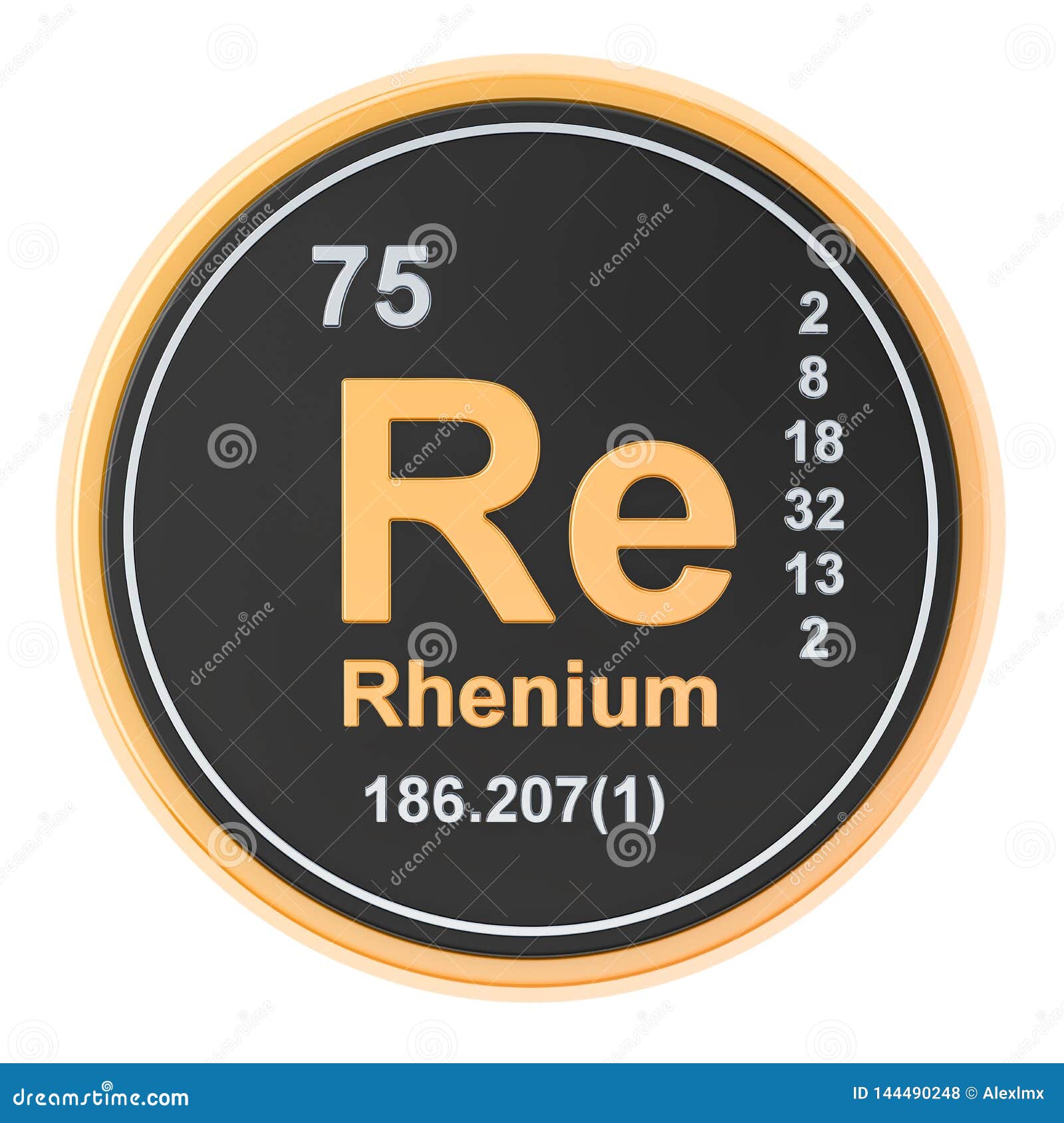 Rhenium Re, Element Symbol From Periodic Table Series Stock Photo ...