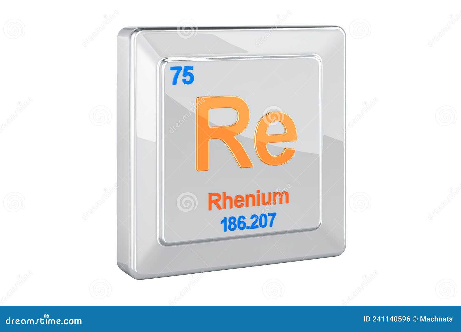 Rhenium Re, Chemical Element Sign. 3D Rendering Stock Illustration ...