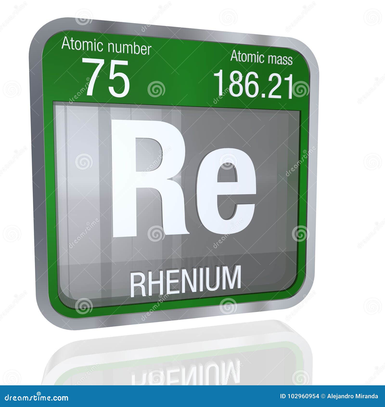 Rhenium Symbol. Chemical Element Of The Periodic Table. Vector Stock ...