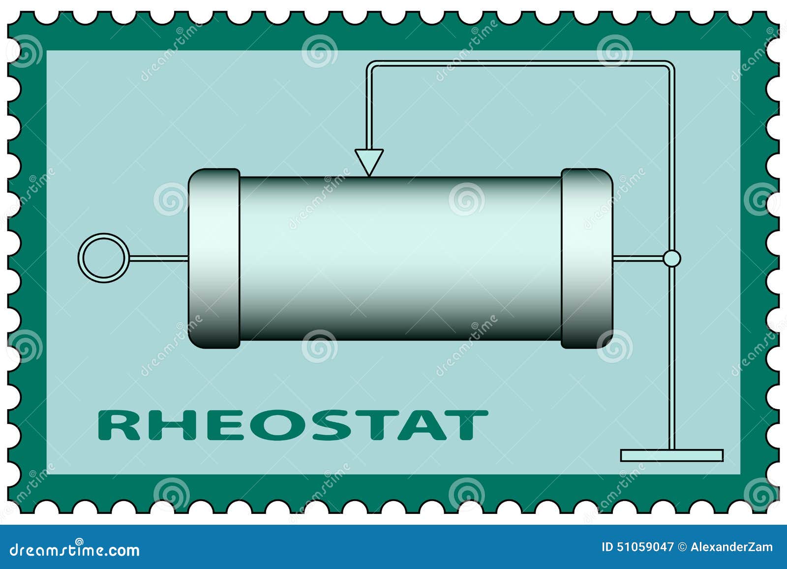 Rheostat on stamp stock vector. Illustration of controlling - 51059047