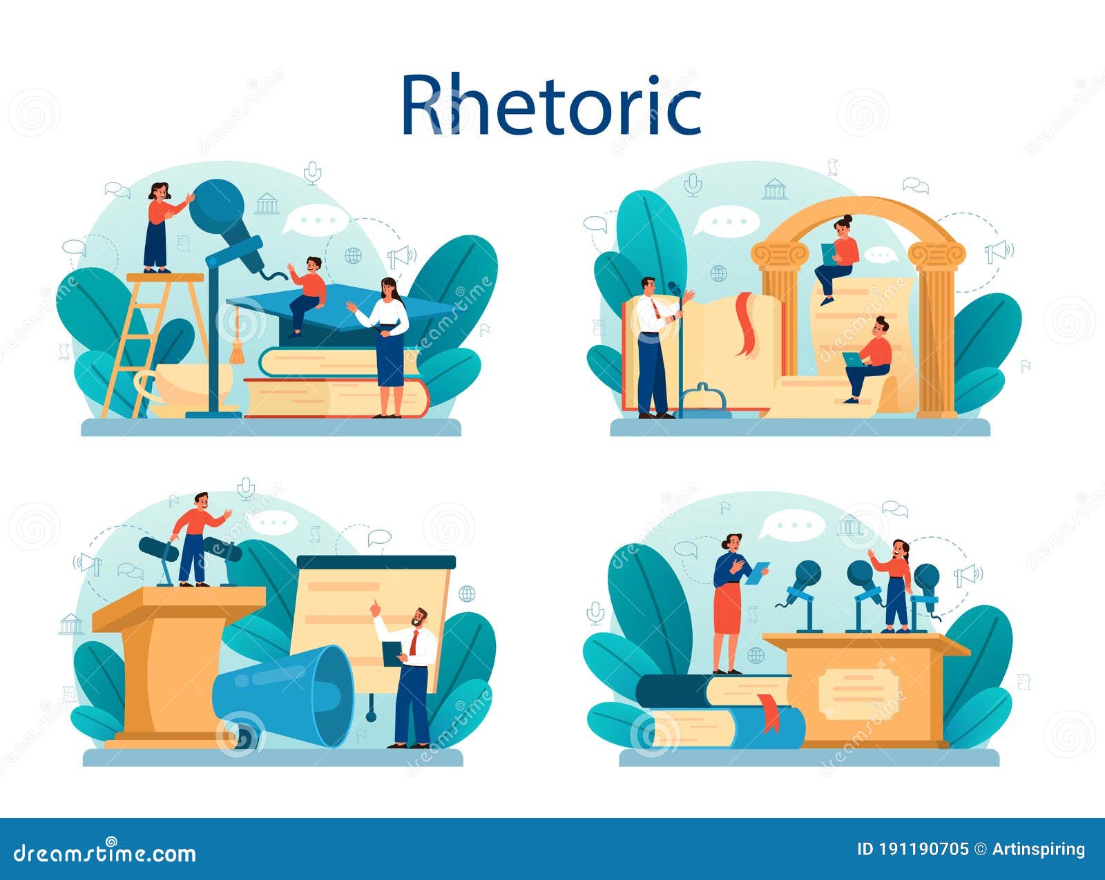 Rhetoric or Elocution School Class Set. Voice Training and Speech Stock ...