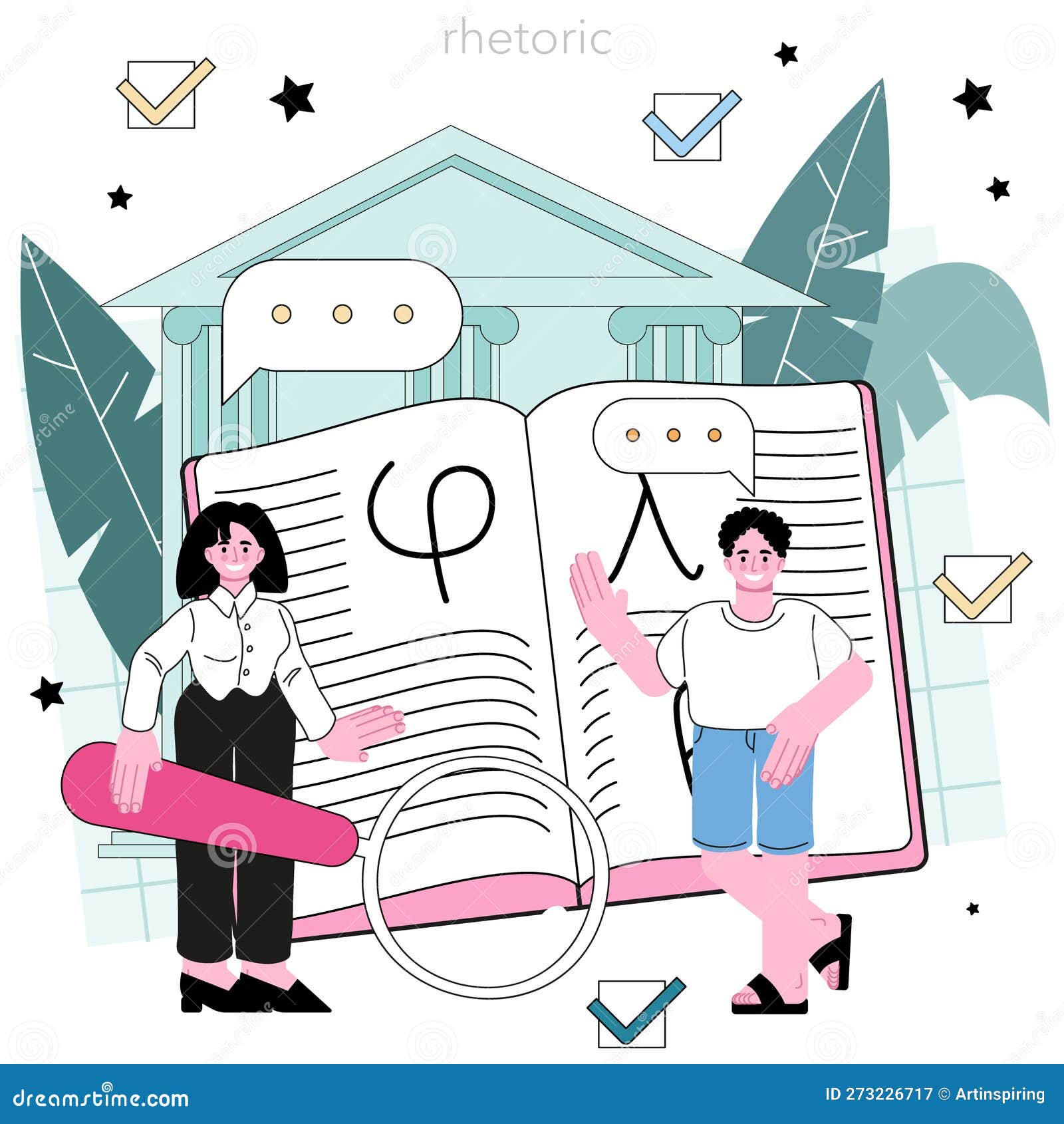 Rhetoric School Class. Students Training Public Speaking Stock ...