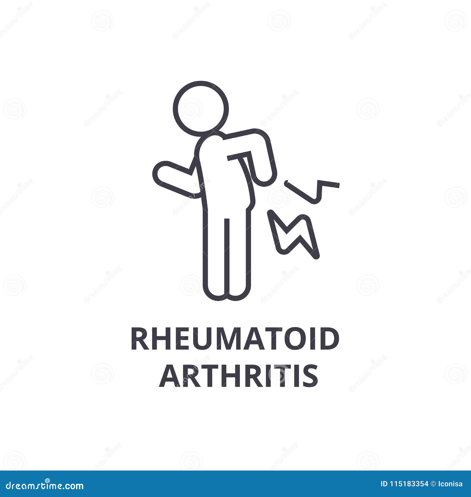 Rheumatoid Arthritis Thin Line Icon, Sign, Symbol, Illustation, Linear ...