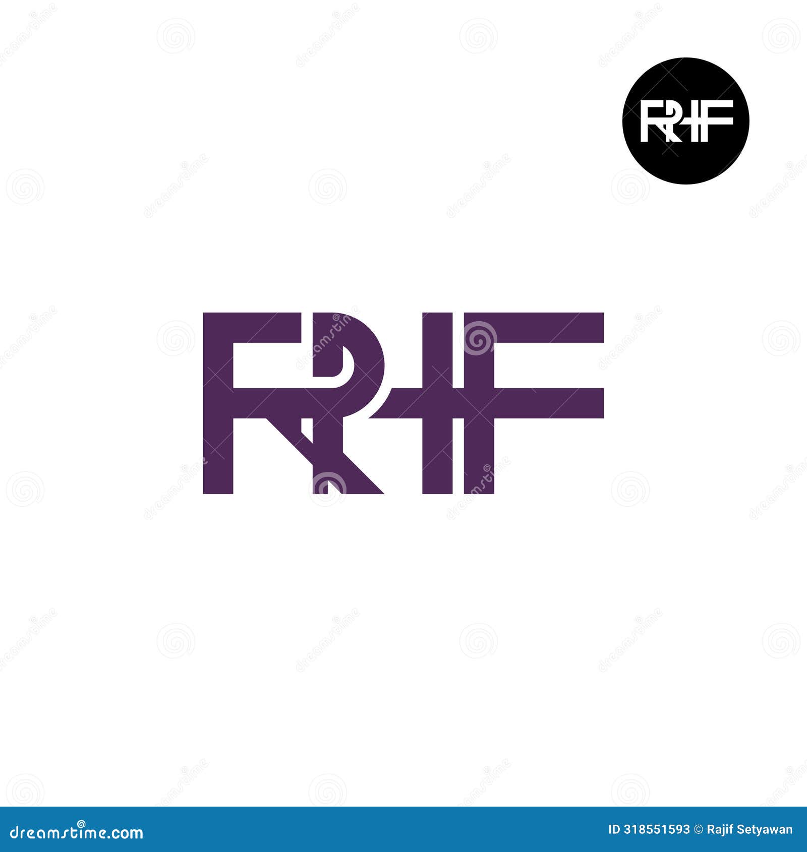 RHF Logo Letter Monogram Design Stock Illustration - Illustration of ...