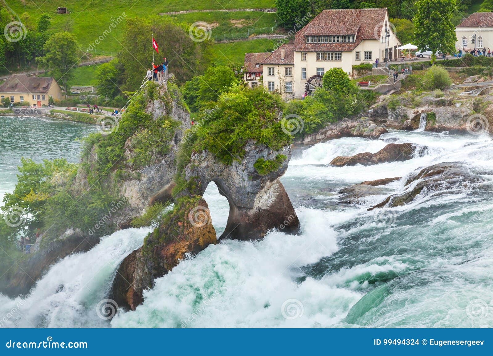 The Rhine Falls Landscape. Rocks Stock Photo - Image of outdoor, power ...