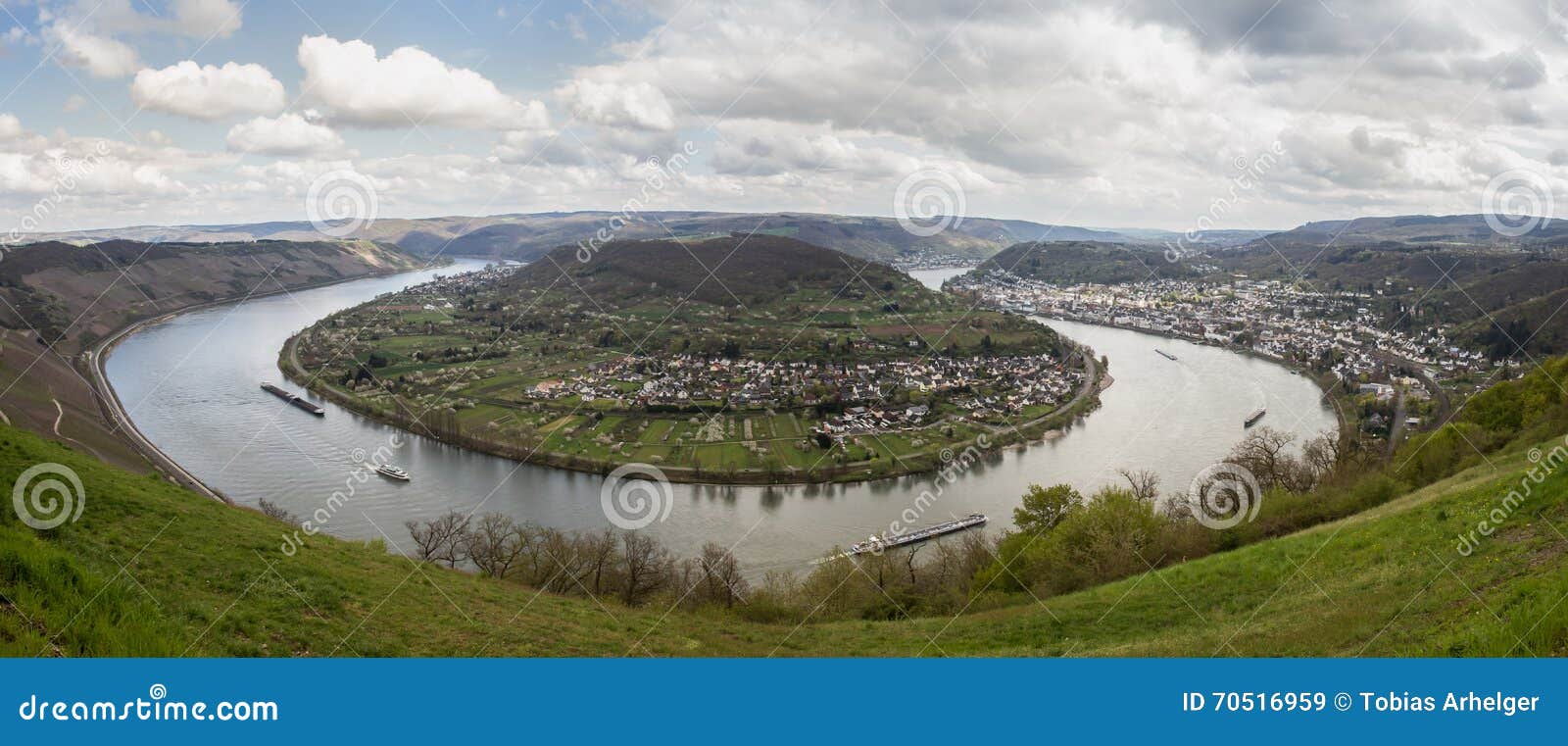 Rhine Loop Boppard Germany High Definition Panorama Stock Image - Image ...