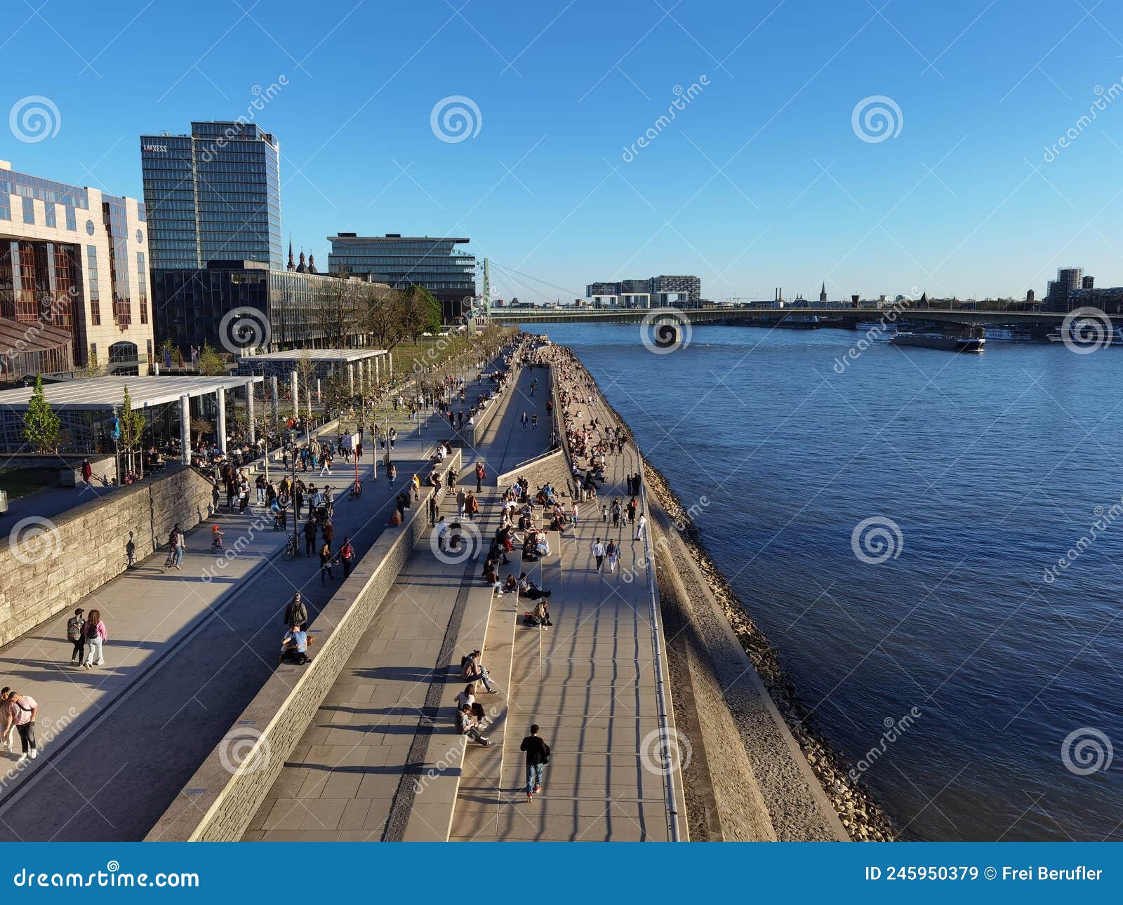 The Rhine Promenade in the Heart of Cologne Editorial Stock Image ...