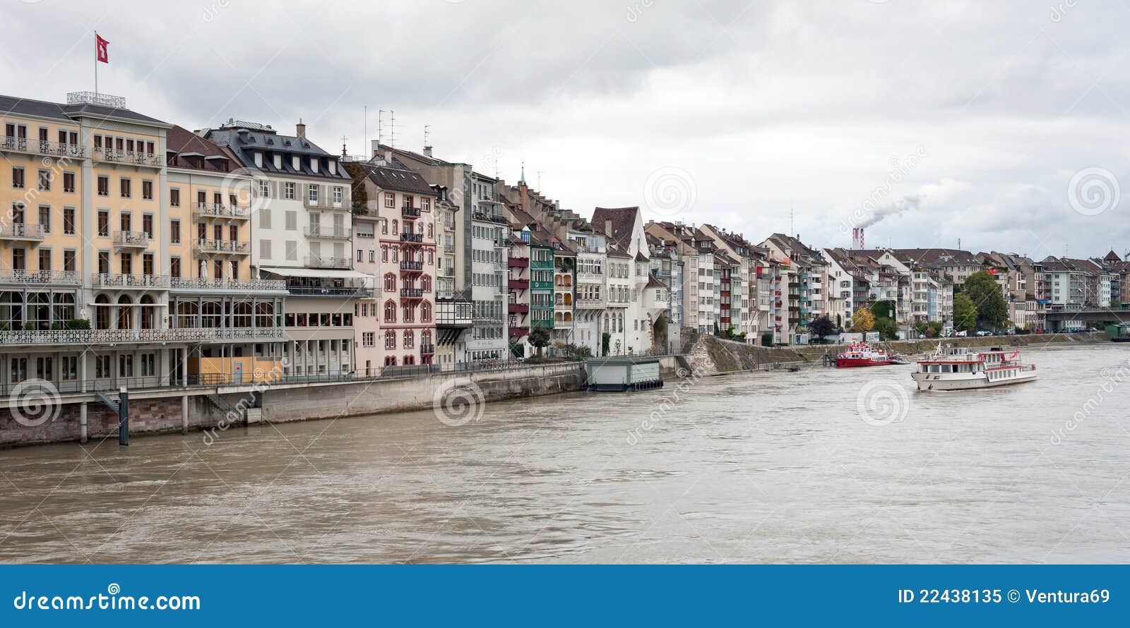 Rhine River in Basel, Switzerland Stock Image - Image of season ...