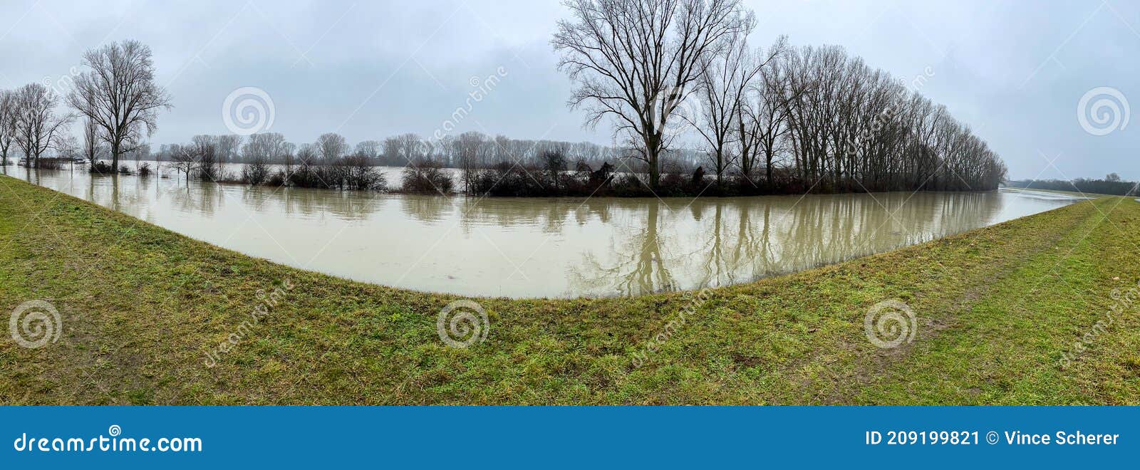 Rhine River Flooding Ludwigshafen Stock Image - Image of landmark ...