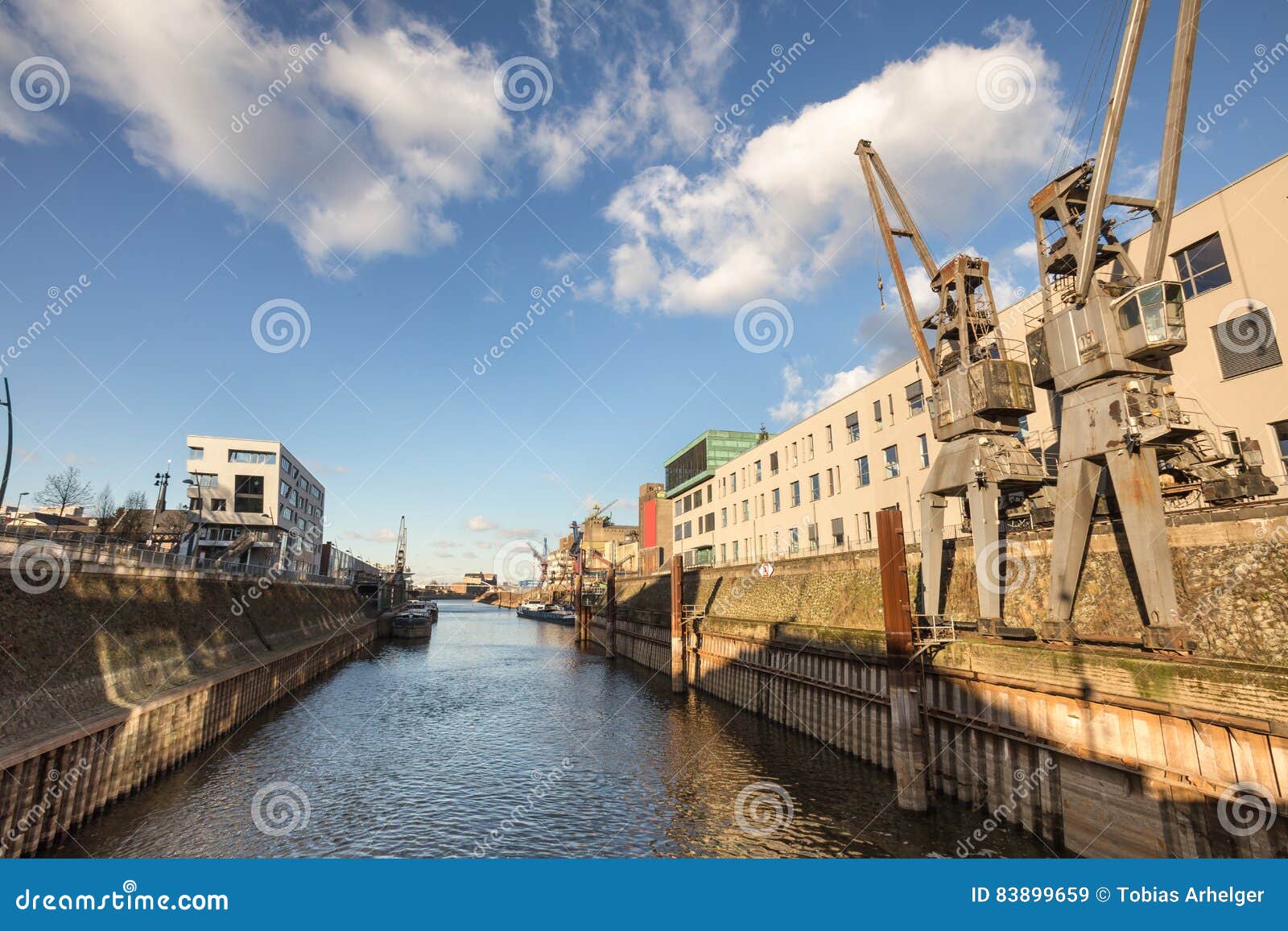 Rhine River Harbor Neuss Germany Stock Image - Image of town ...