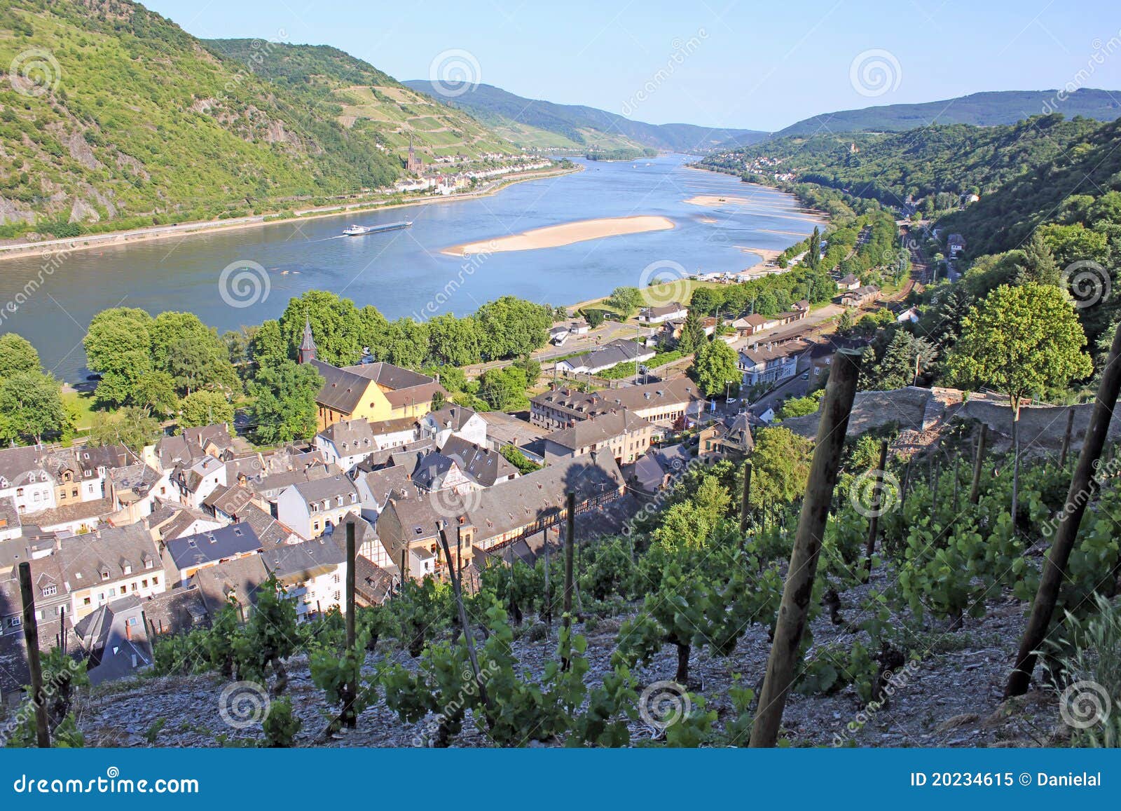 Rhine valley from above stock image. Image of beauty - 20234615
