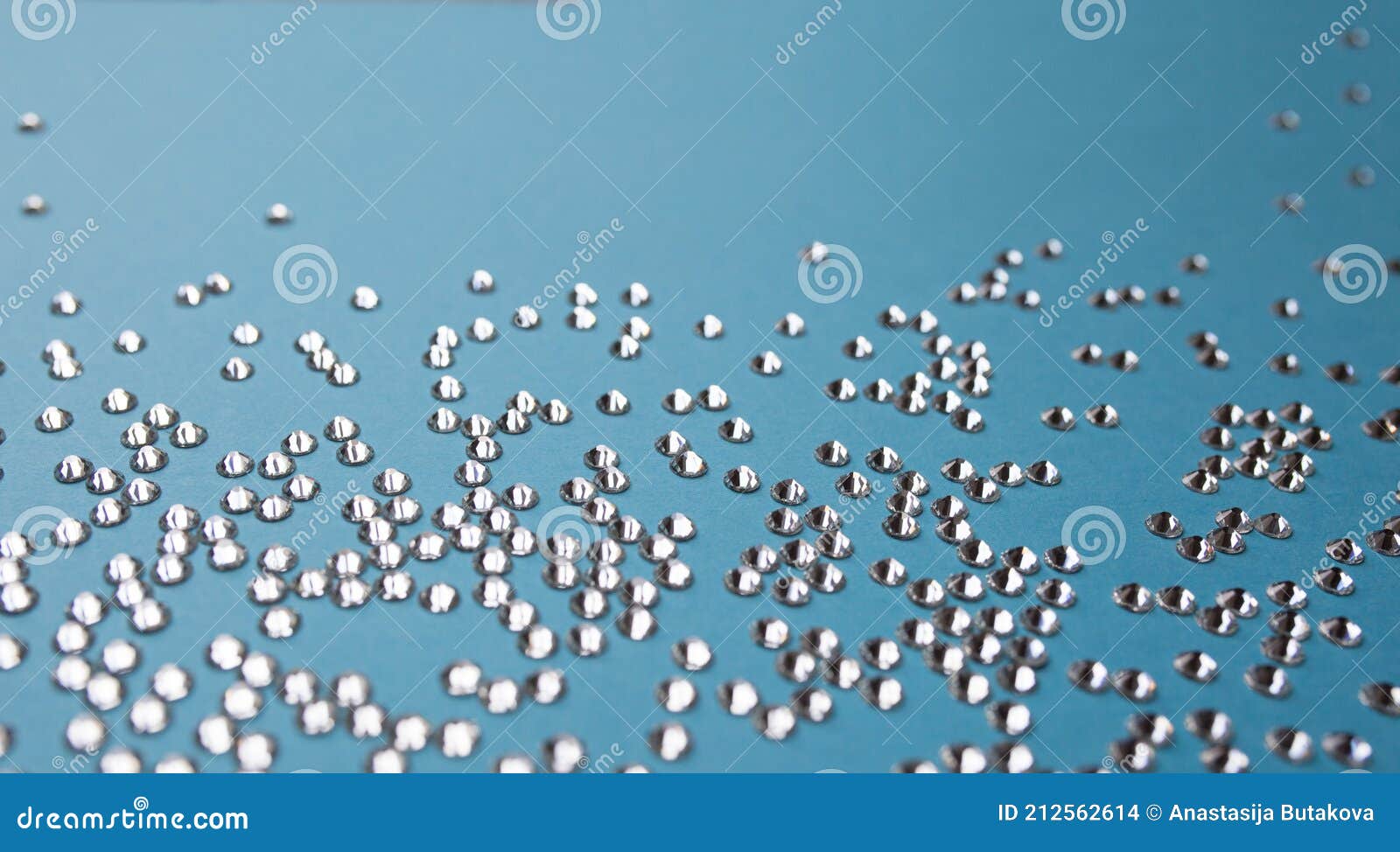 Rhinestones on a Blue Background, Blure. Design for Text Stock Photo ...