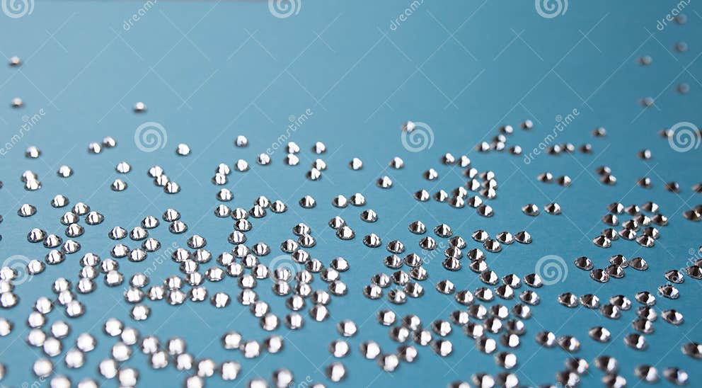 Rhinestones on a Blue Background, Blure. Design for Text Stock Photo ...