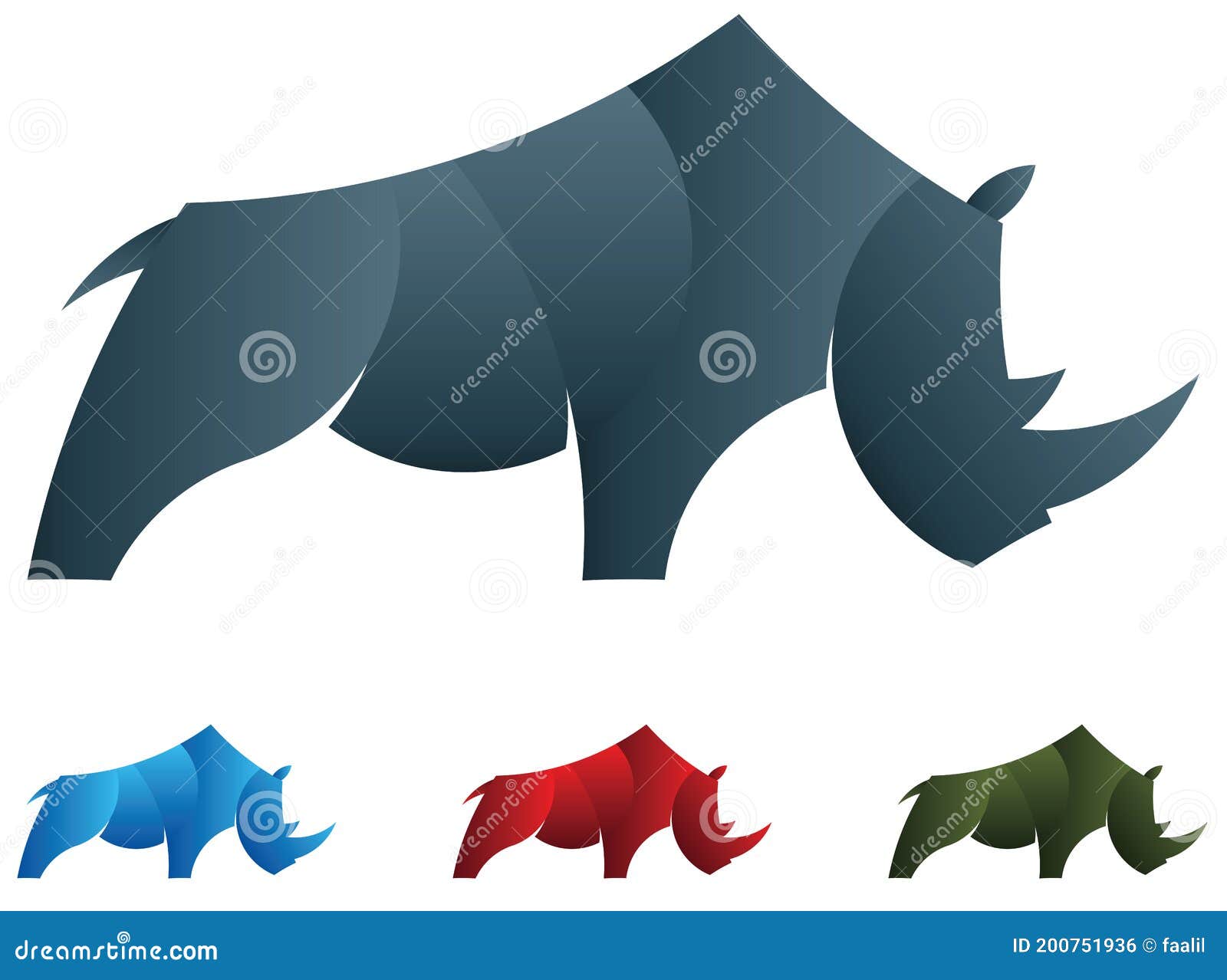 Rhinoceros Logo Made with Golden Ratio Principles, Rhino Emblem or Logo ...