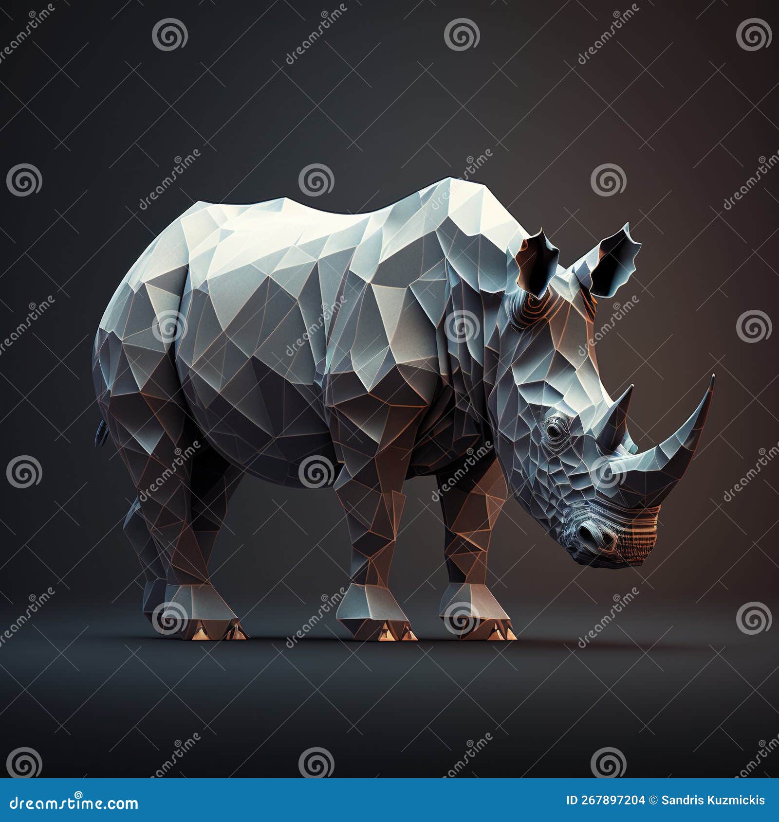 Rhino in Abstract Shapes and Geometric Patterns. Generative AI Stock ...