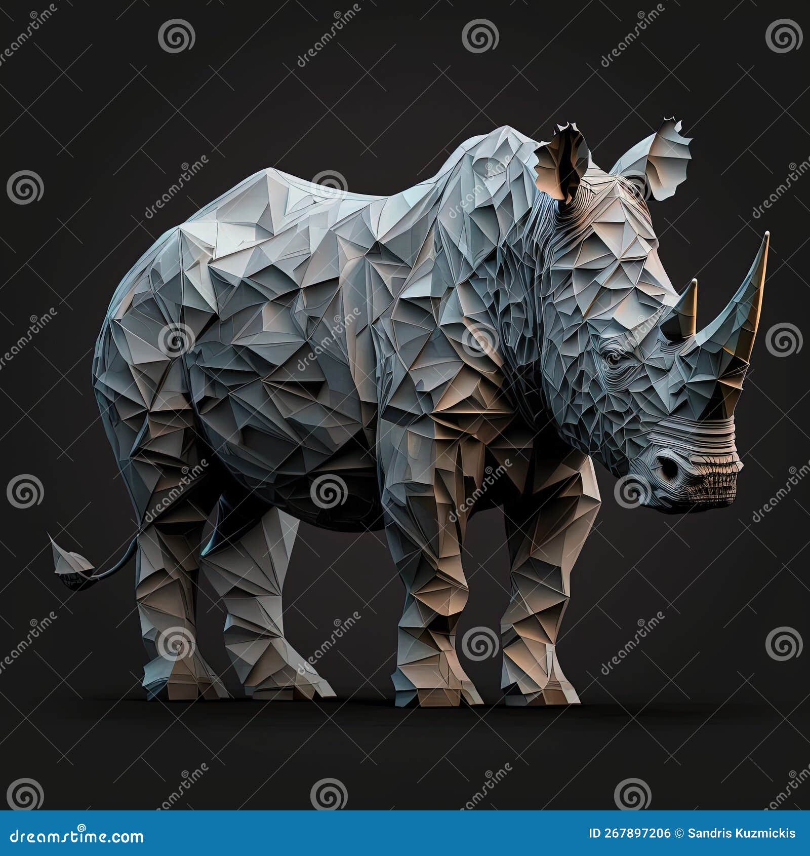 Rhino in Abstract Shapes and Geometric Patterns. Generative AI Stock ...