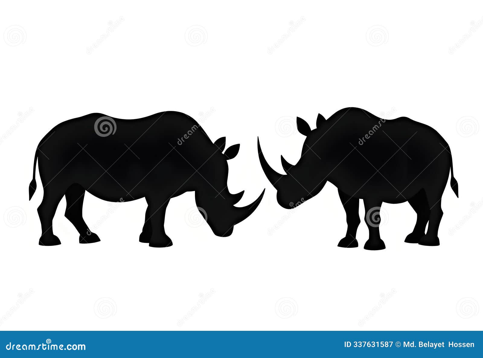 Rhino Black Colour Silhouette Vector Royalty-Free Stock Photography ...