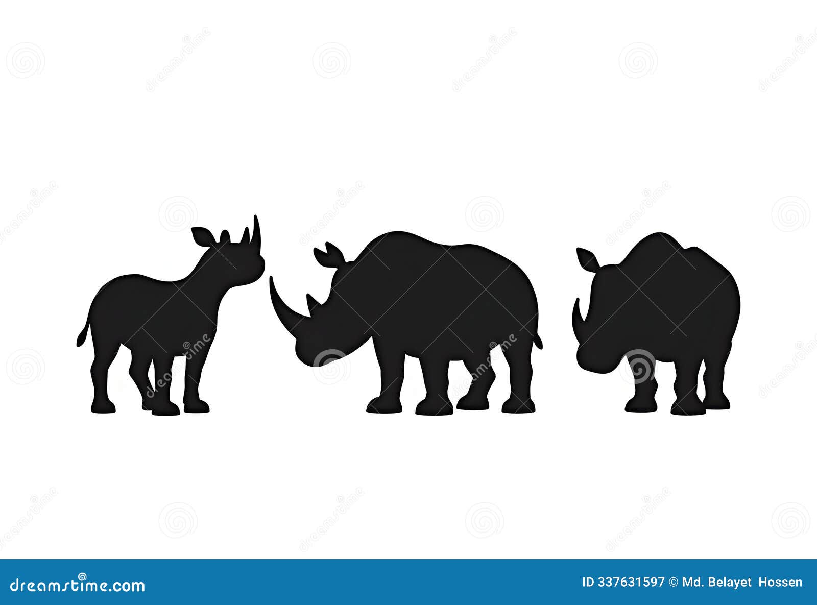 Rhino Black Colour Silhouette Vector Royalty-Free Stock Photography ...