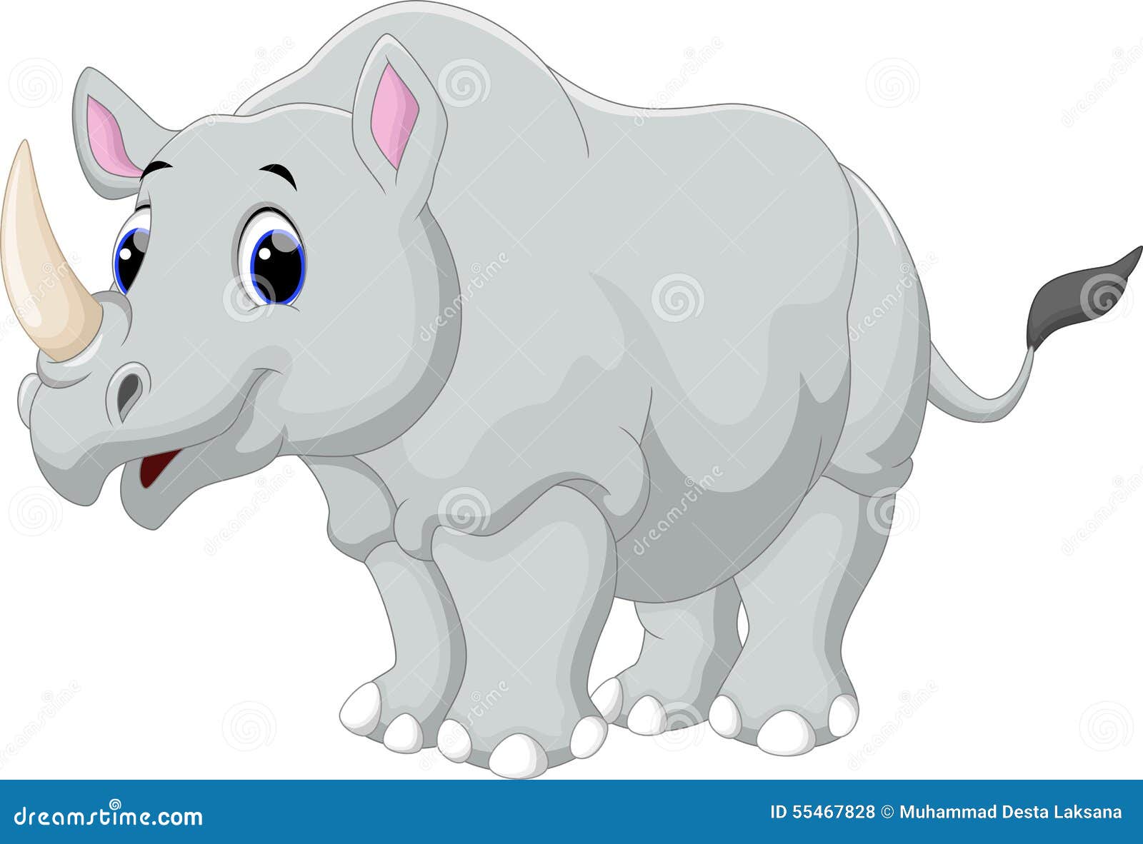 Rhino cartoon stock illustration. Illustration of head - 55467828