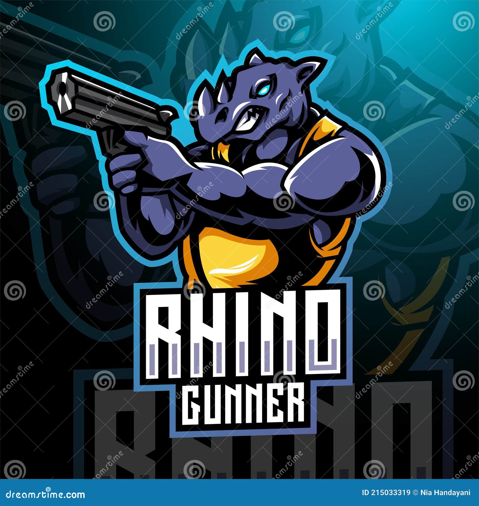 Cat Gunner Esport Mascot Logo Cartoon Vector | CartoonDealer.com #264243349