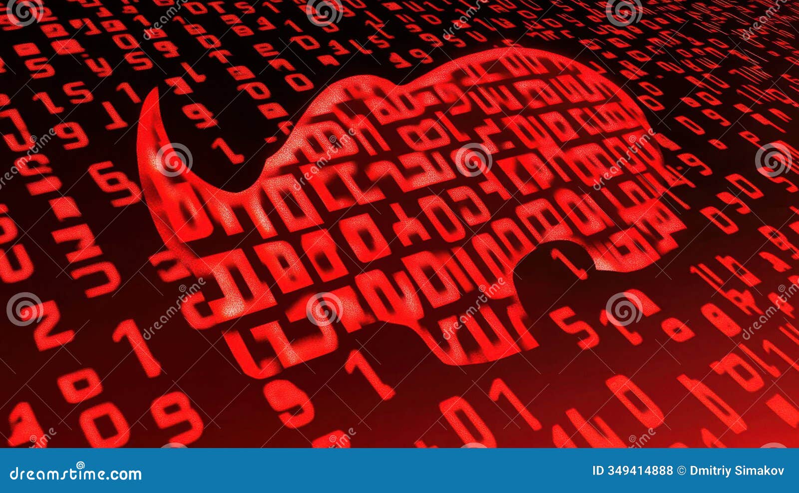 A Rhino Head is Shown on a Computer Screen Stock Illustration ...