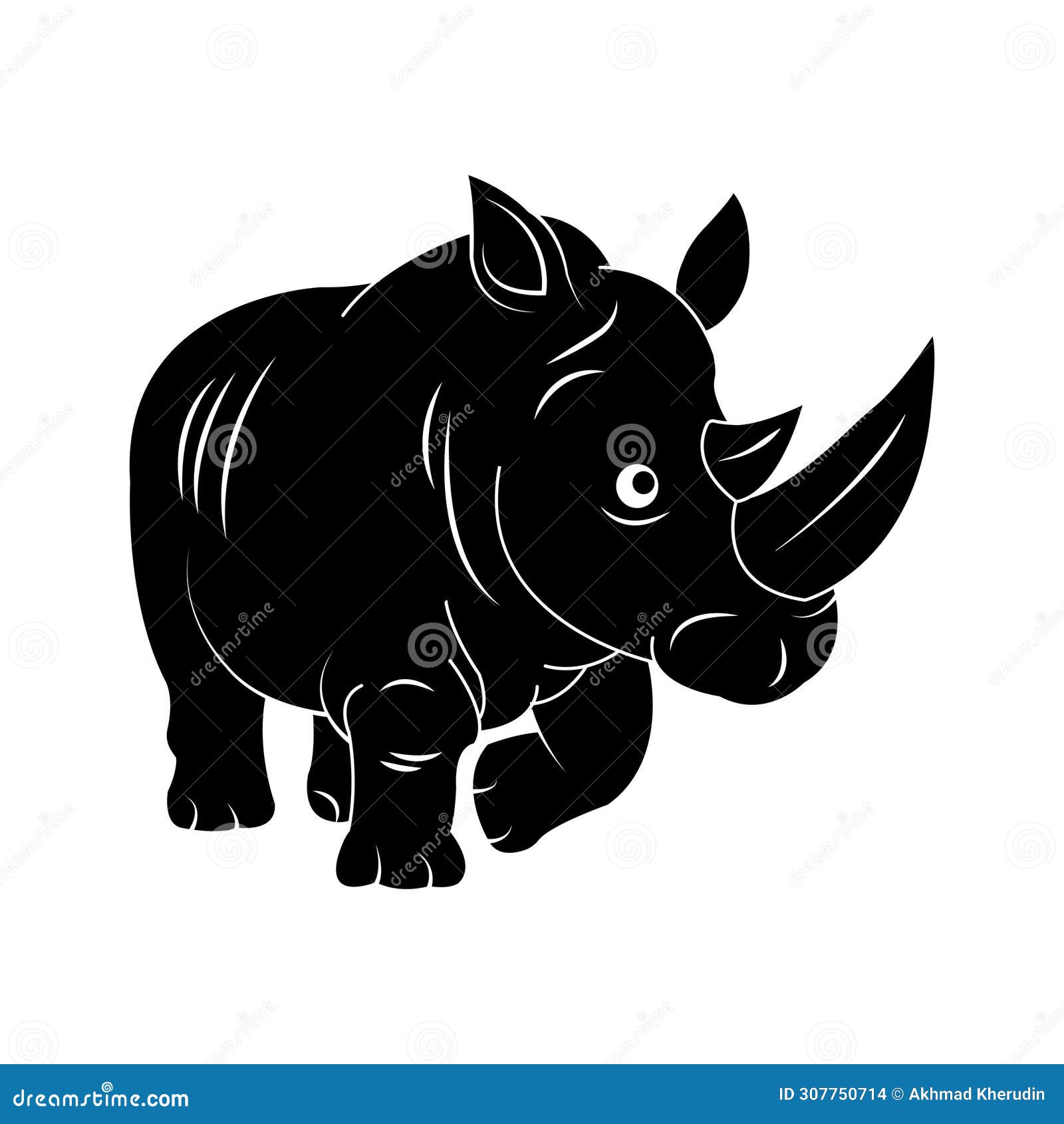 Rhino icon stock vector. Illustration of mammal, brand - 307750714