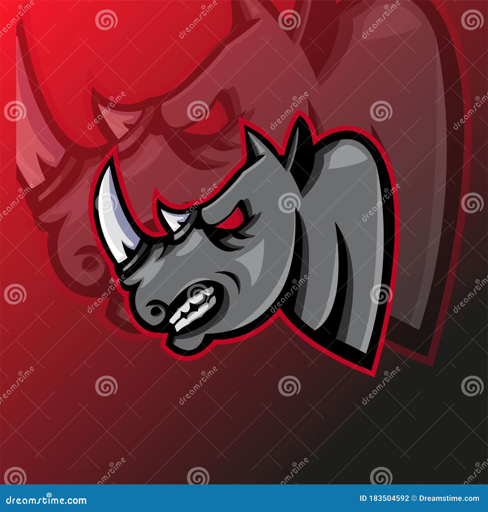Rhino logo gaming stock vector. Illustration of icon - 183504592