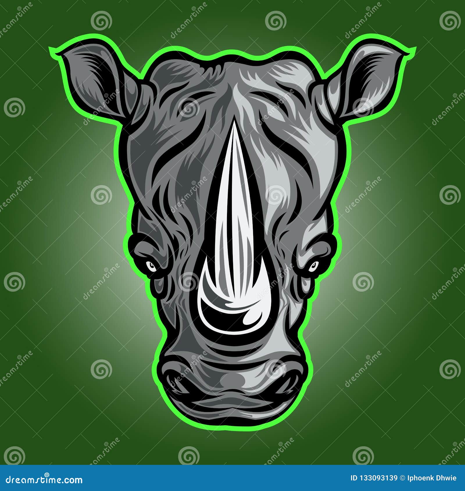 Rhino Logo Vector Front View Vector Illustration Stock Vector ...