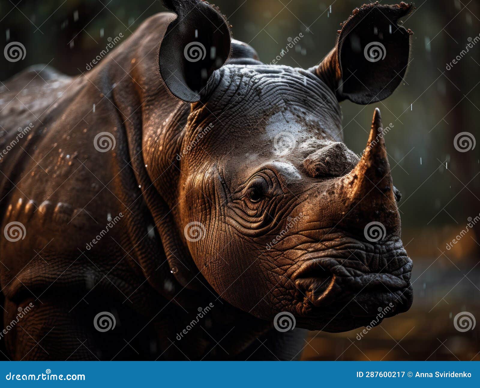 Rhino Portrait Created with Generative AI Technology Stock Illustration ...