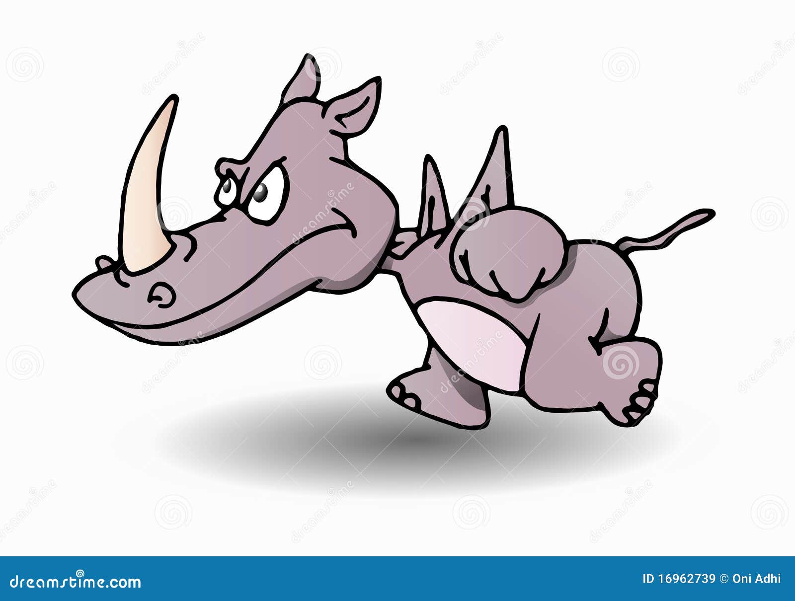 Rhino running rampage stock illustration. Illustration of animal - 16962739