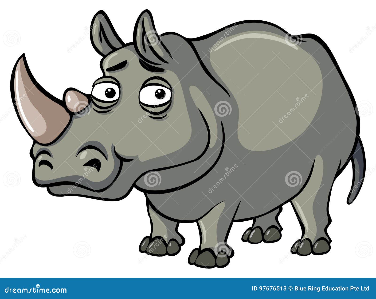 Rhino with sad eyes stock vector. Illustration of drawing - 97676513