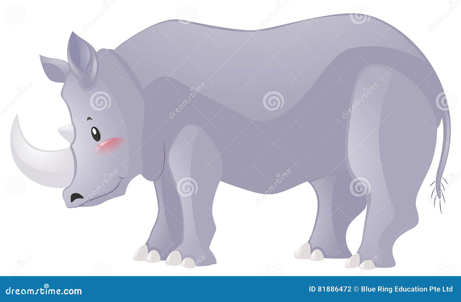 Rhino with sharp horn stock vector. Illustration of path - 81886472