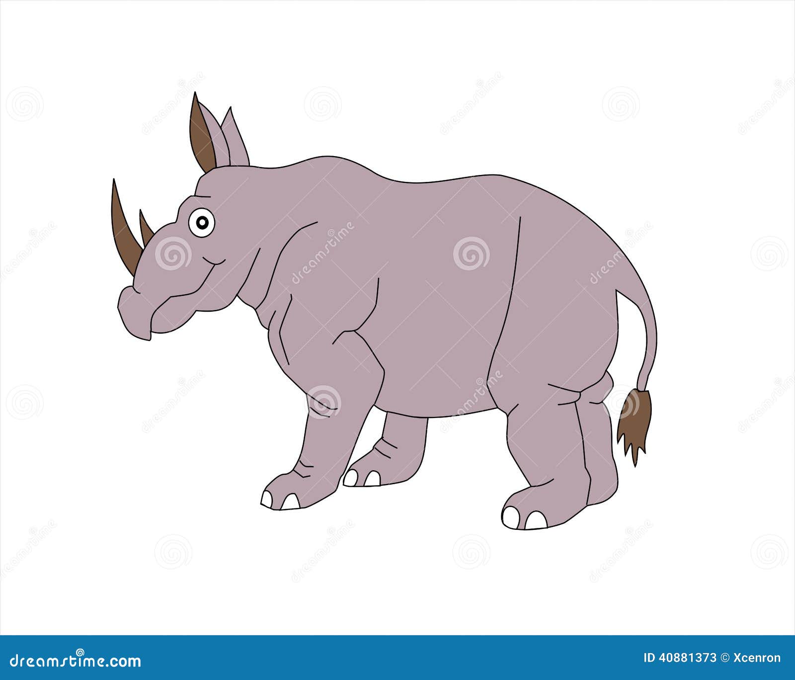 Rhino stock illustration. Illustration of comic, drawn - 40881373