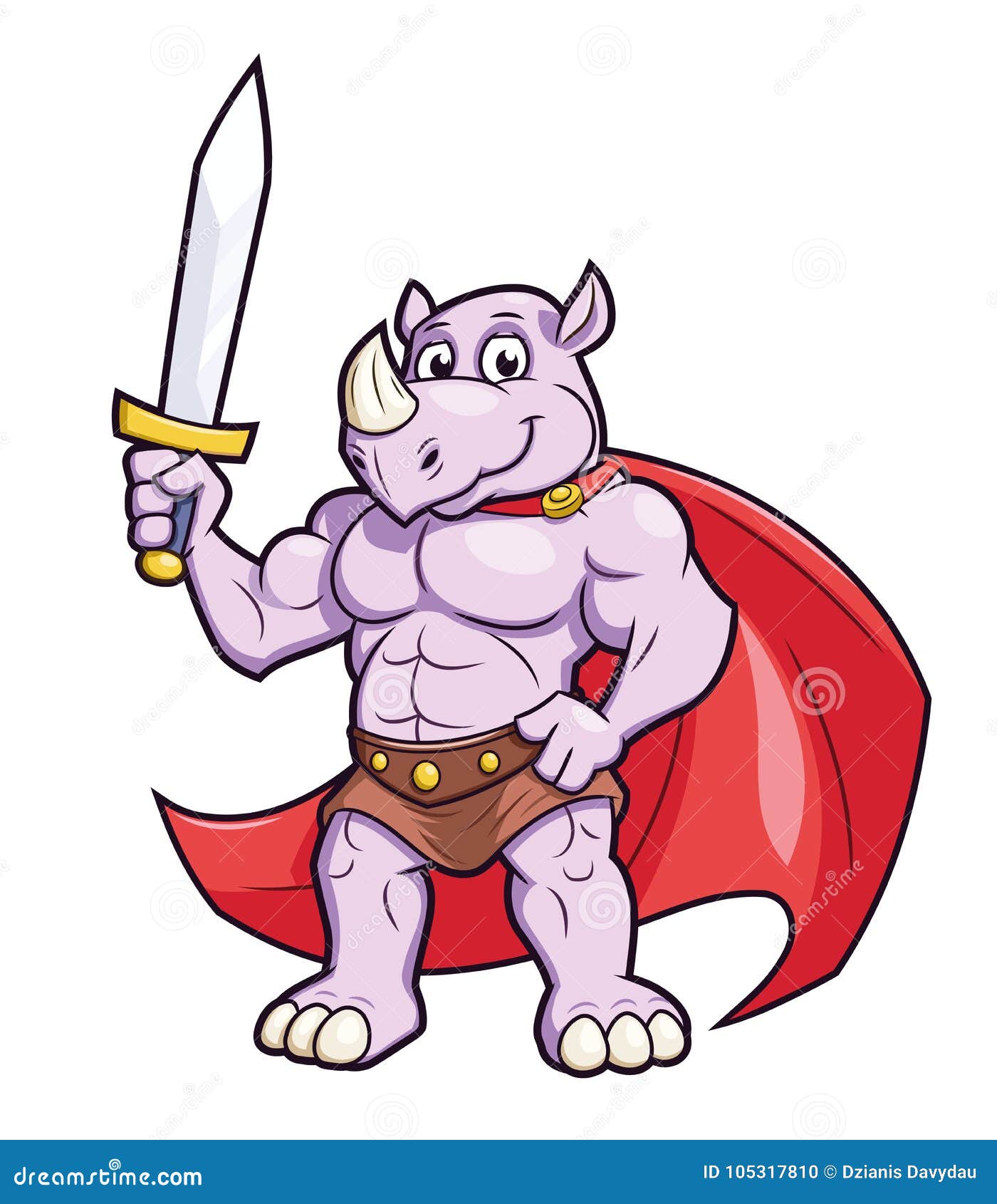 Muscular Rhino Logo Design Vector Illustration | CartoonDealer.com ...