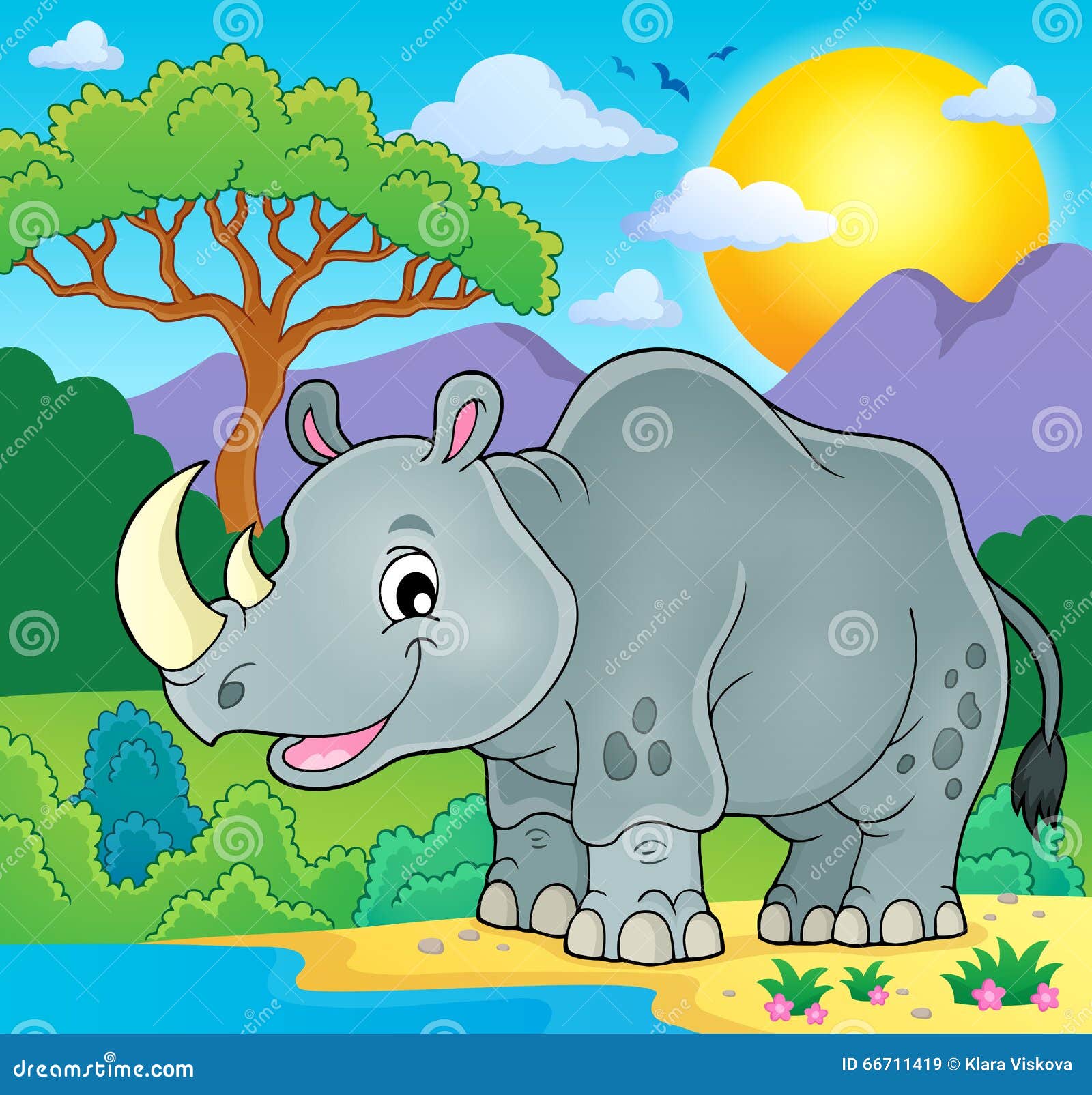 Rhino theme image 2 stock vector. Illustration of habitat - 66711419