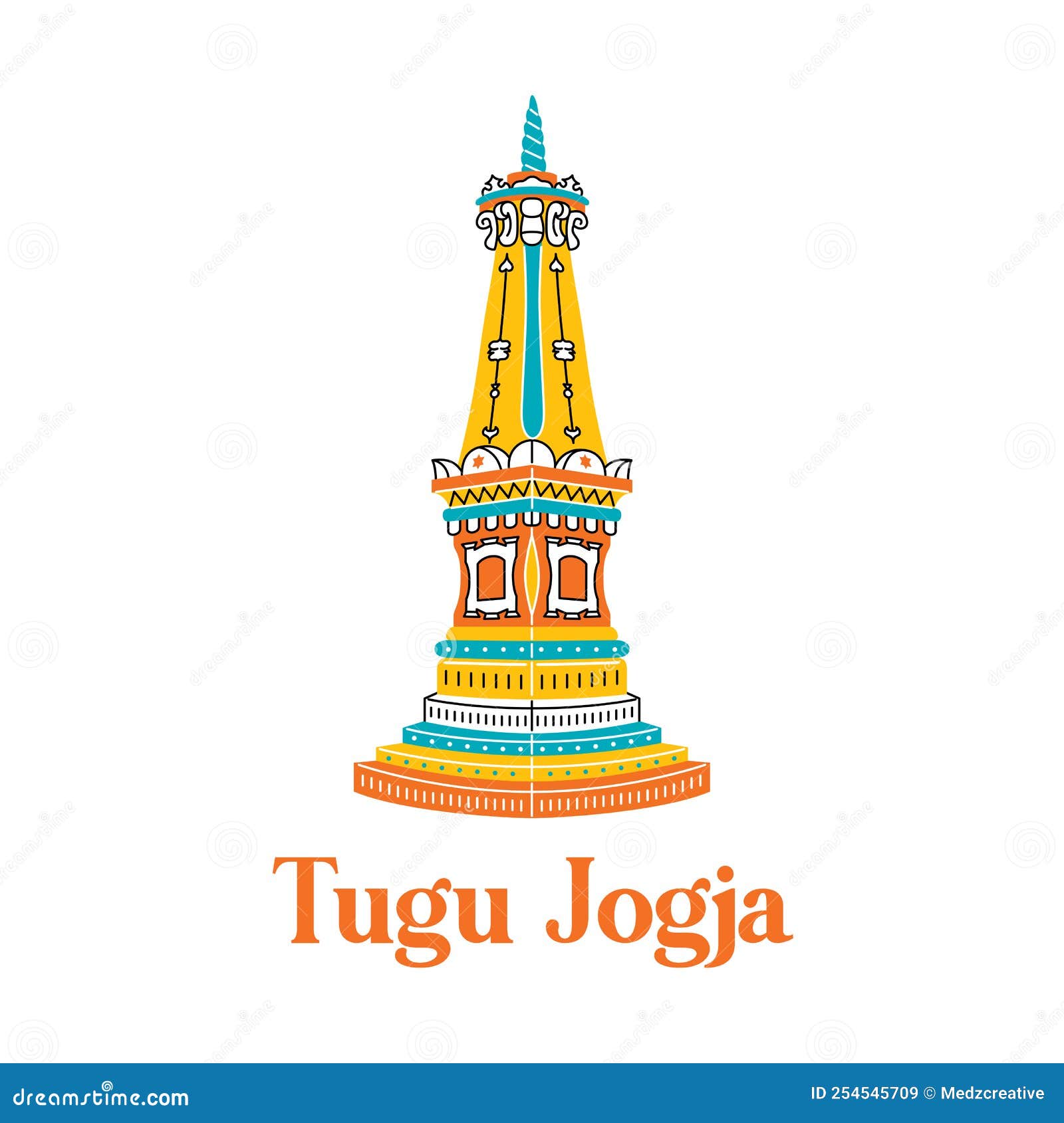 Tugu Jogja Vector Illustration Stock Vector - Illustration of city ...